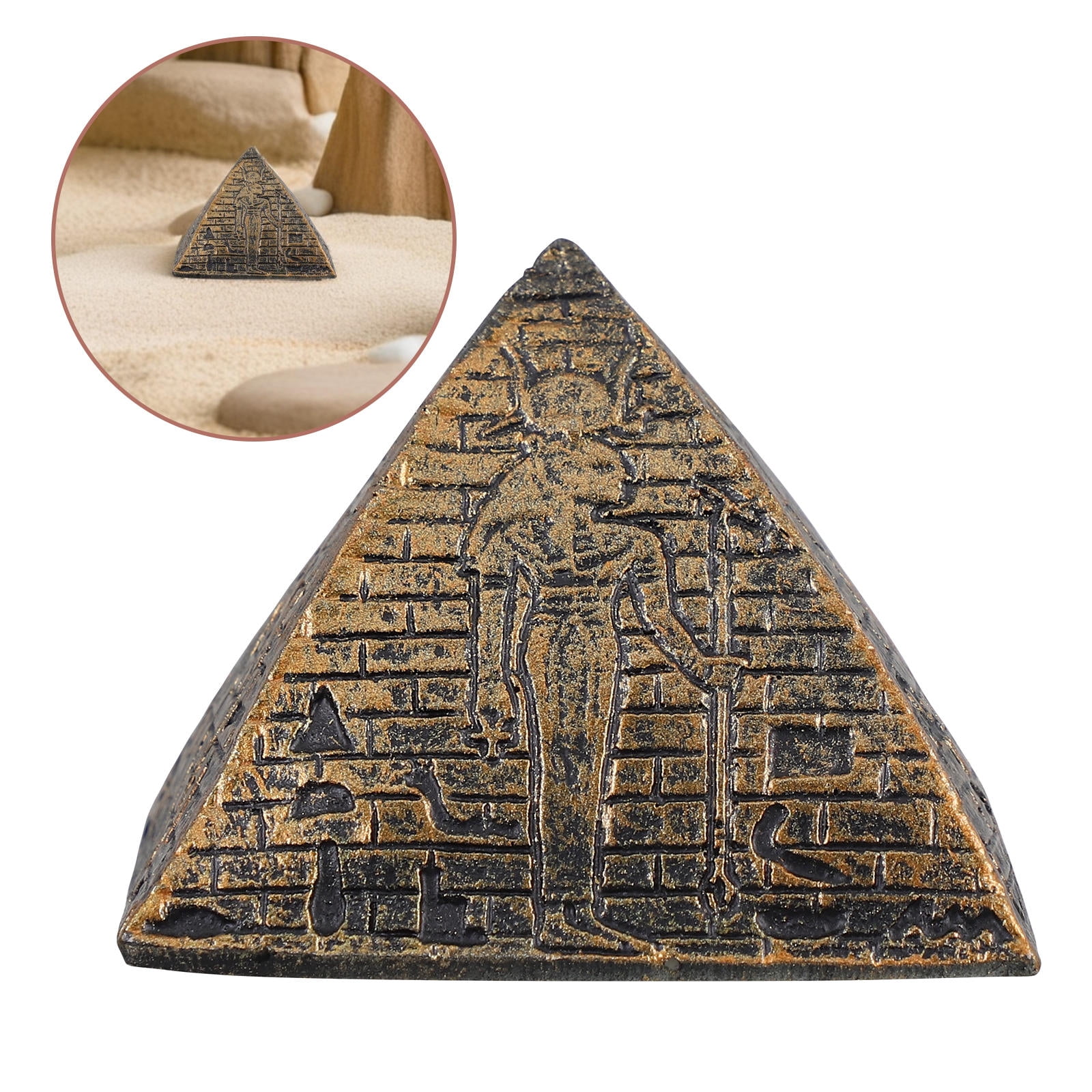 Masteelf Golden Miniature Egyptian Pyramid Model Sculpture Vintage ...
