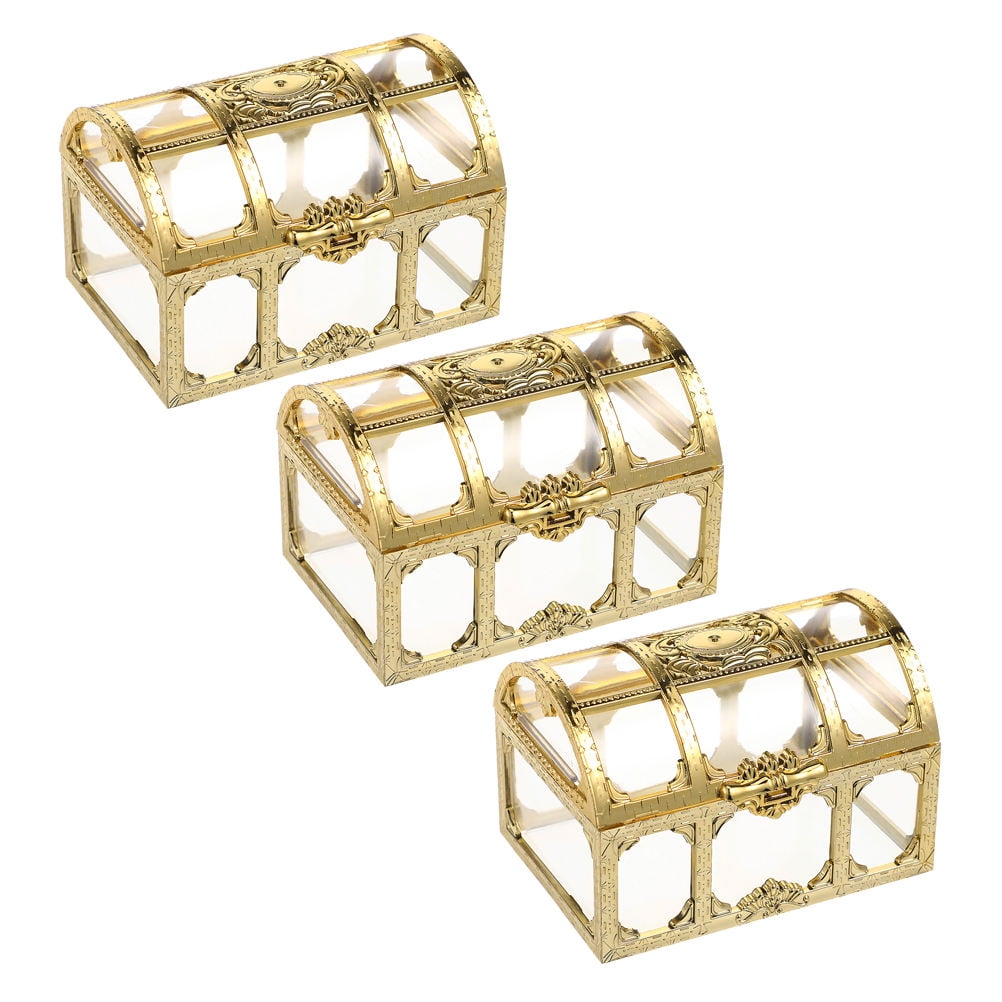 Masteelf Golden Plastic Treasure Chest Box for Storage and Decor Ample ...