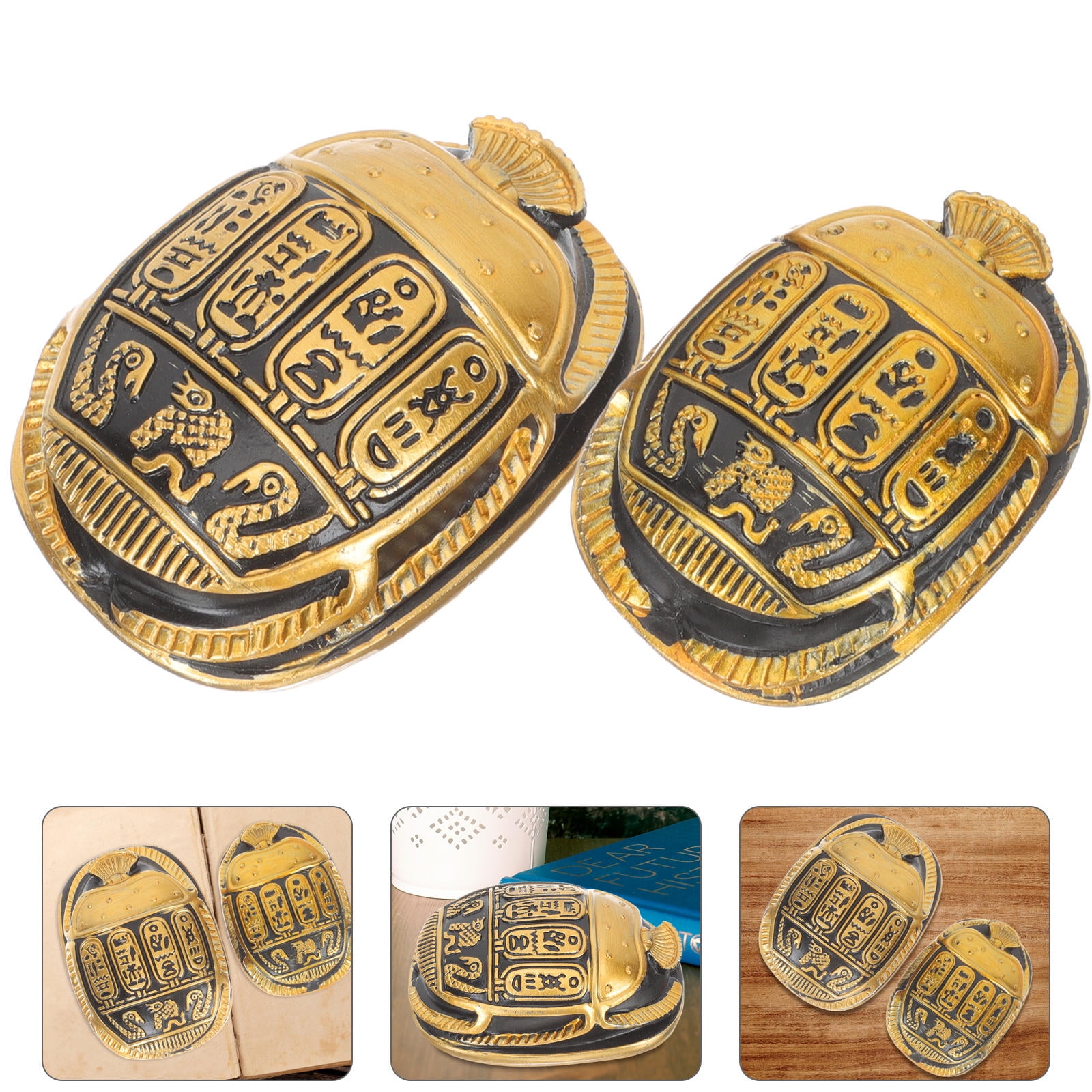 SWETRACE Scarab Beetle Sculpture Golden Resin 2Pack 3.3x2.4in - Walmart.com