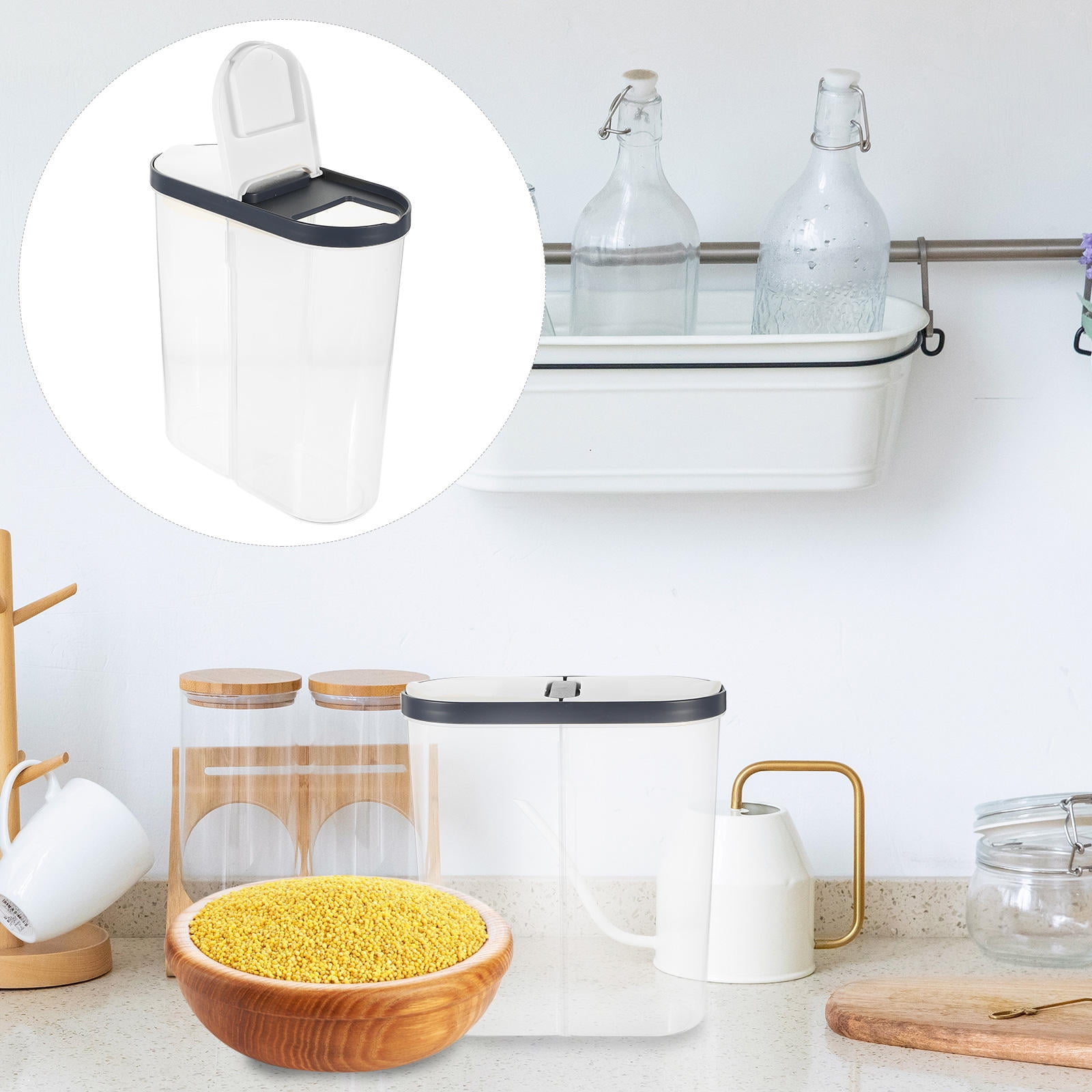 Masteelf Grain Dispenser Rice Dispenser Storage Container Dry Food Box ...