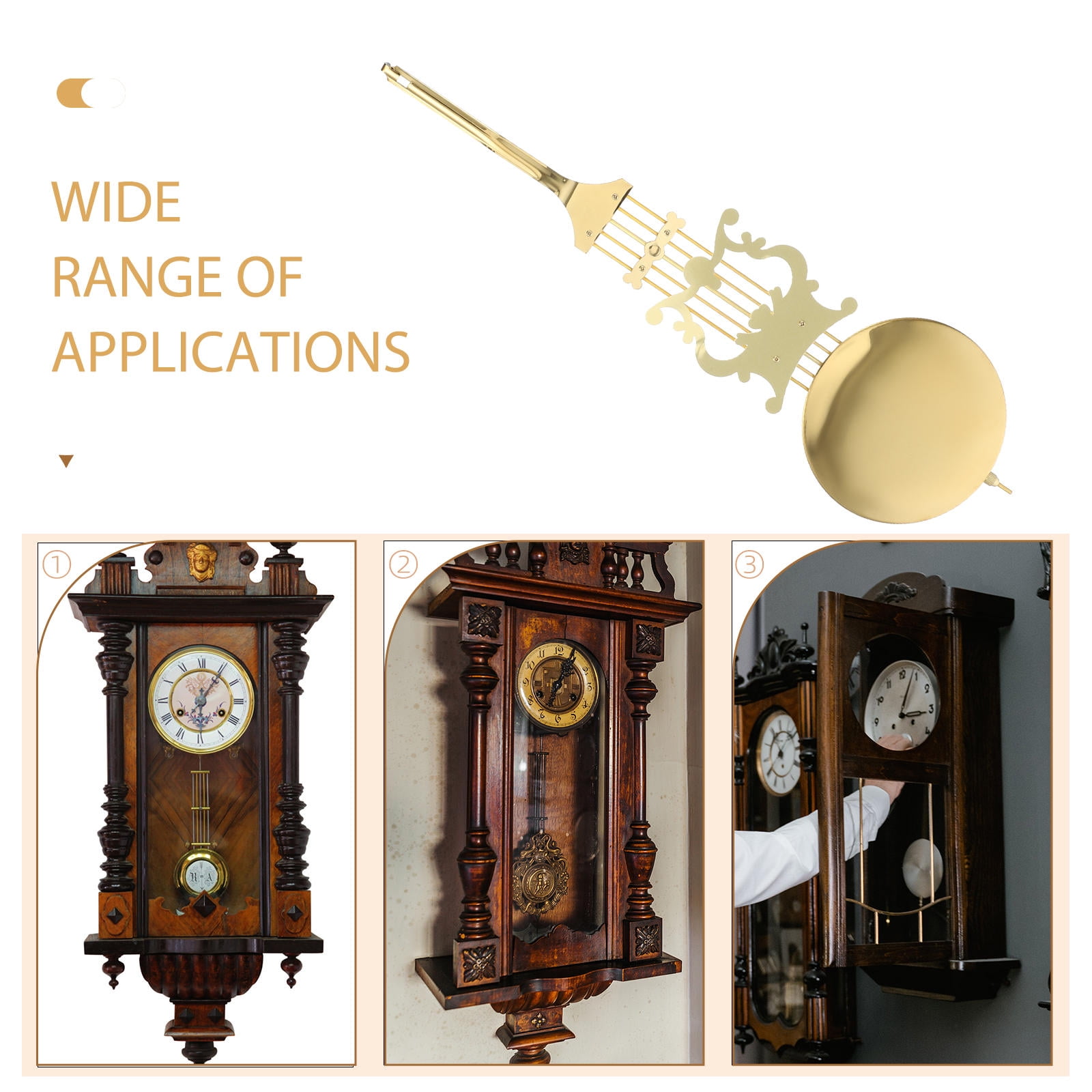 Masteelf Grandfather Clock Wall Clock Pendulum Metal Pendulum ...