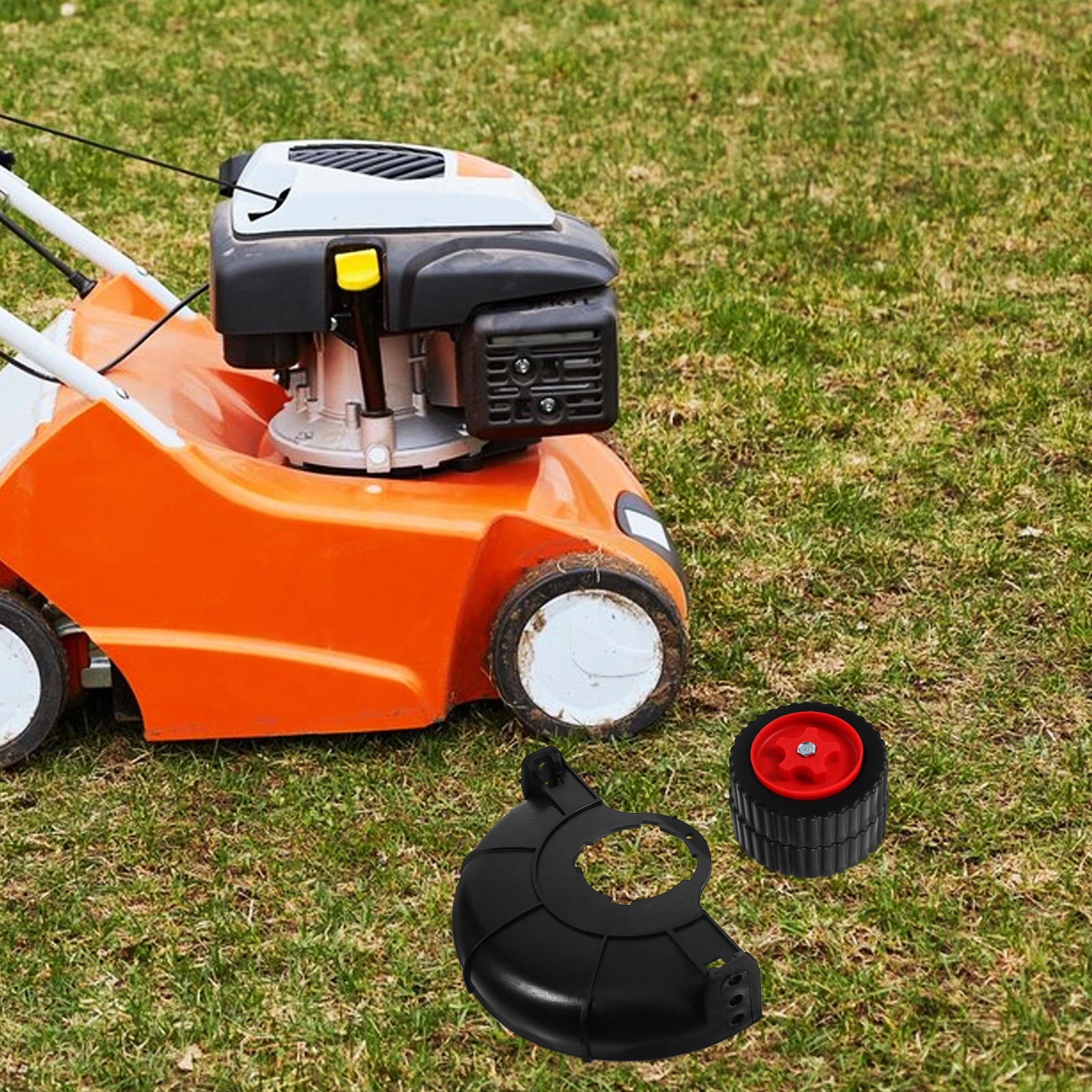 Masteelf Grass Machine Auxiliary Wheel Support Push Mower Wheels Tires ...