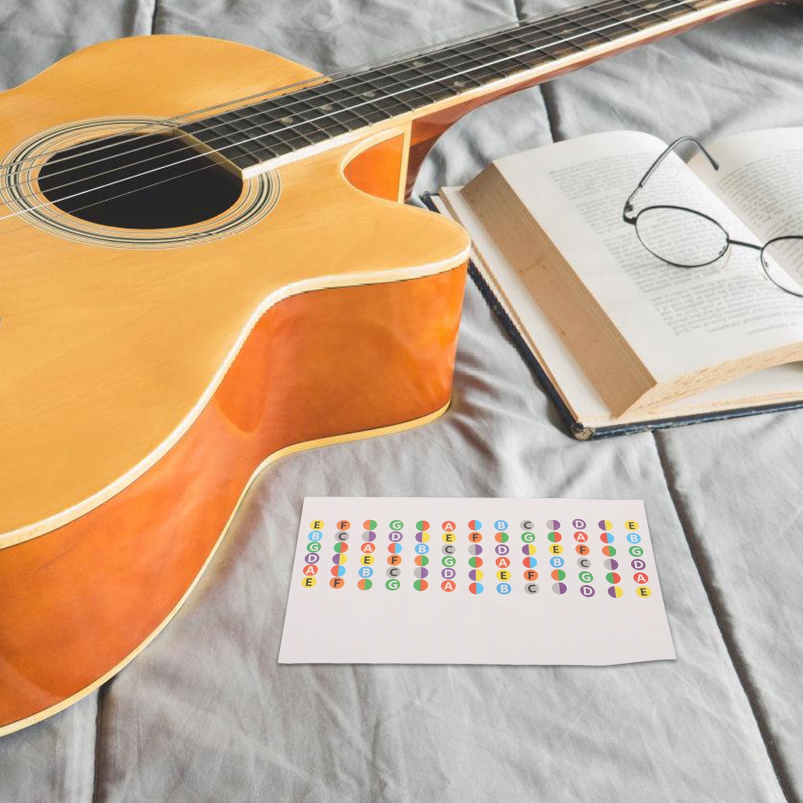 Masteelf Guitar Ukulele Fretboard Stickers 5pcs Acoustic Guitar Note ...