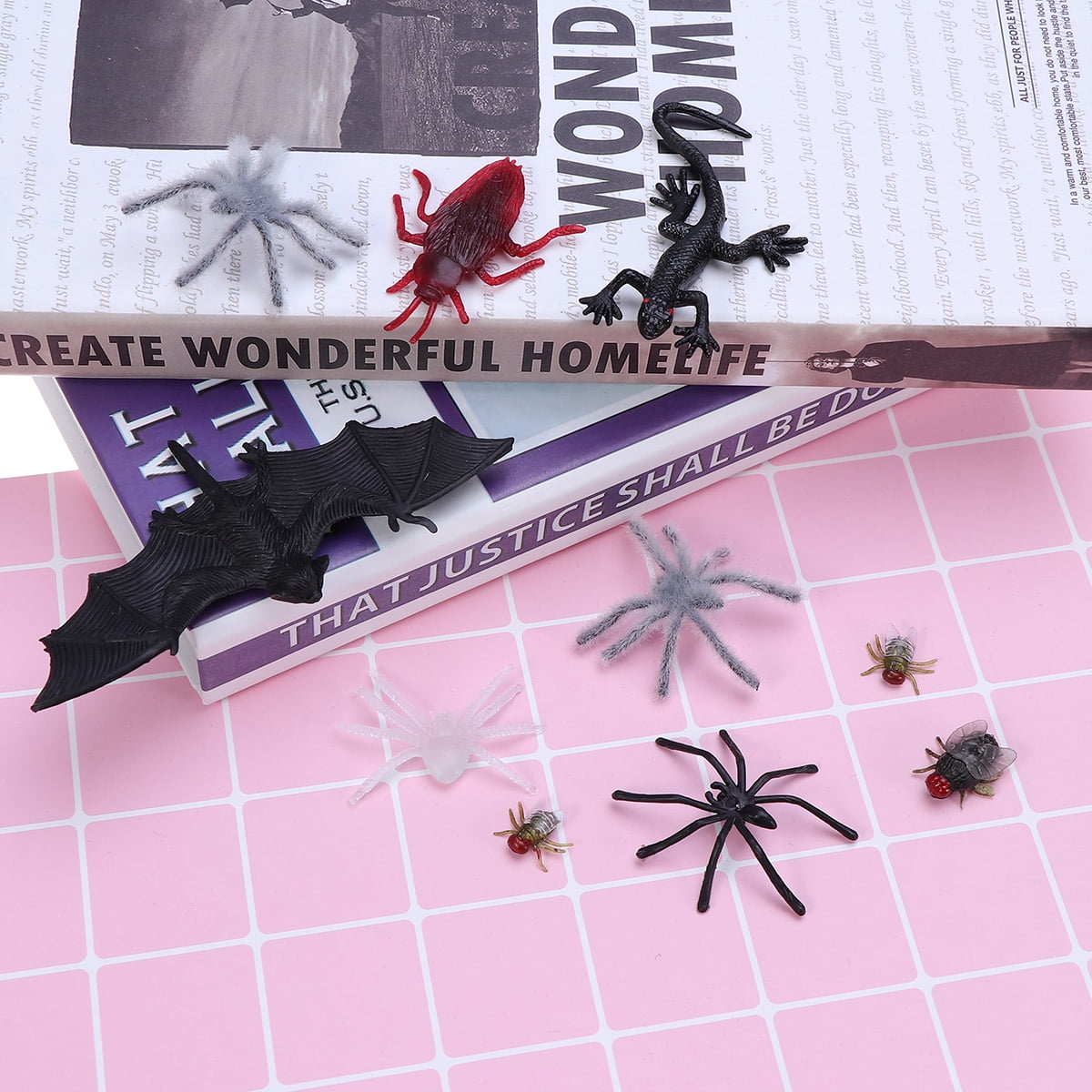 Masteelf Halloween Assorted Plastic Bugs for Kids Playing with ...