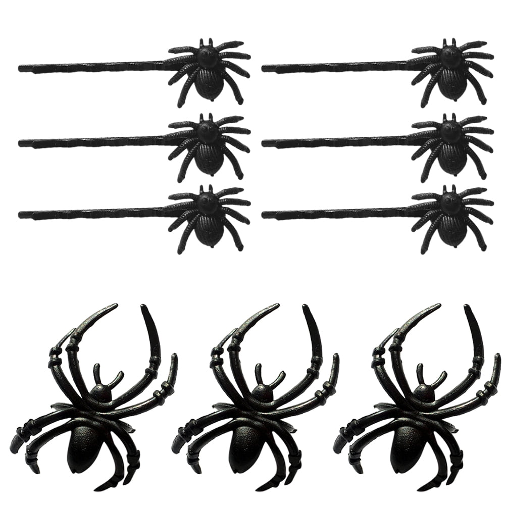 Masteelf Halloween Hair Clip Spider Barrettes Ring Fake Rings ...