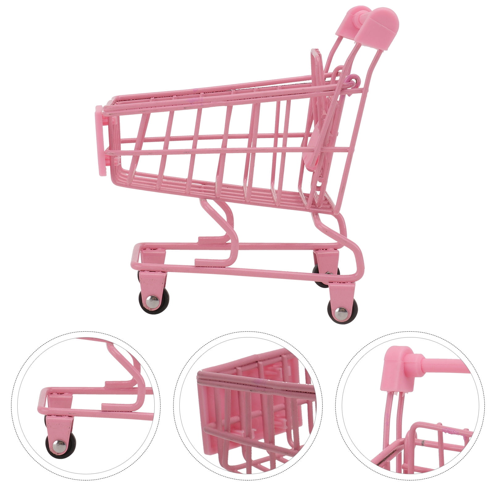 Masteelf Hand Cart Props Miniature Wagon Baby Rolling Carts Mother Pink ...
