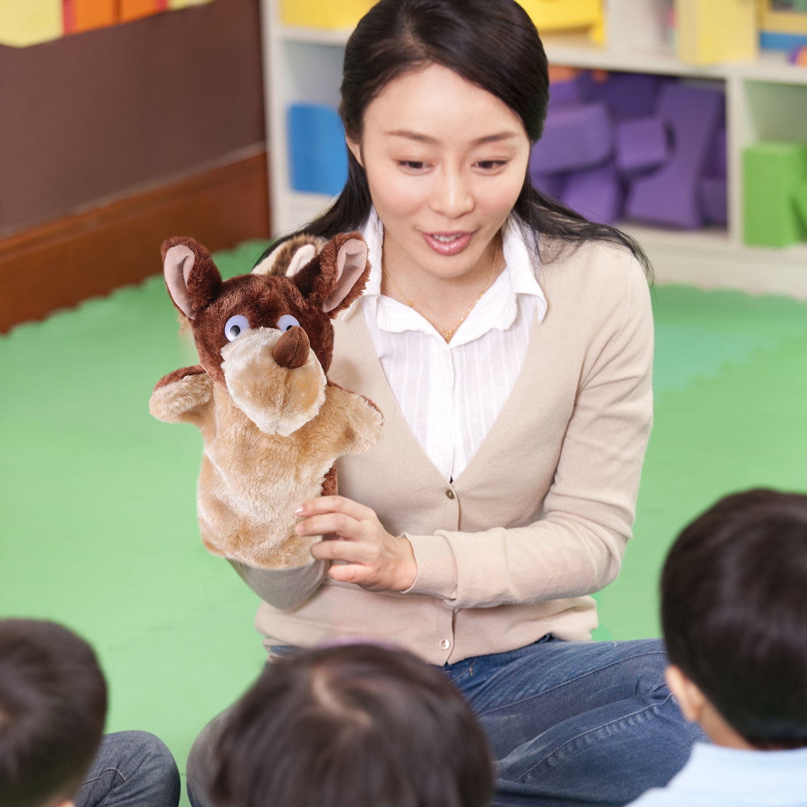 HEATSHAKING Hand Puppet Light Brown Cotton 1Set 12.2x5.9x5.9in ...