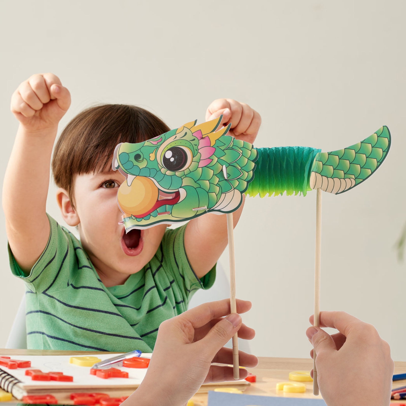 Masteelf Handheld Paper Snake Toy For Kids Diy Craft For Chinese New ...