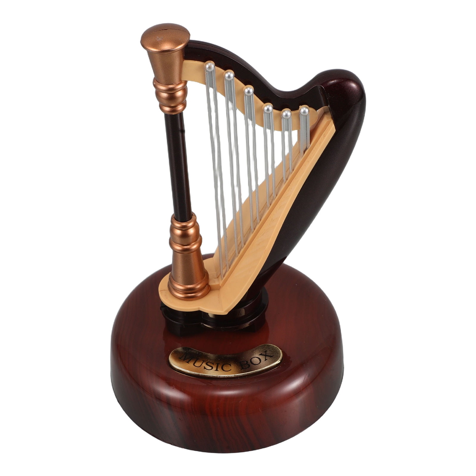 Masteelf Harp Music Box Harp Figurine Ornament Classical Musical Boxes ...