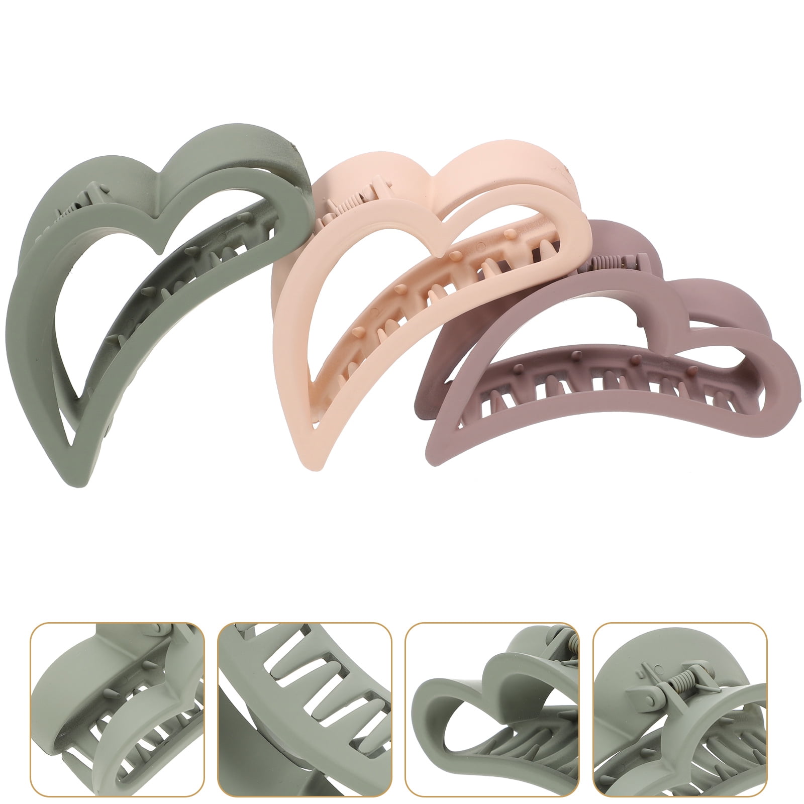 Masteelf Heart Claw Clip for Women Assorted Color Plastic Hair Clips ...