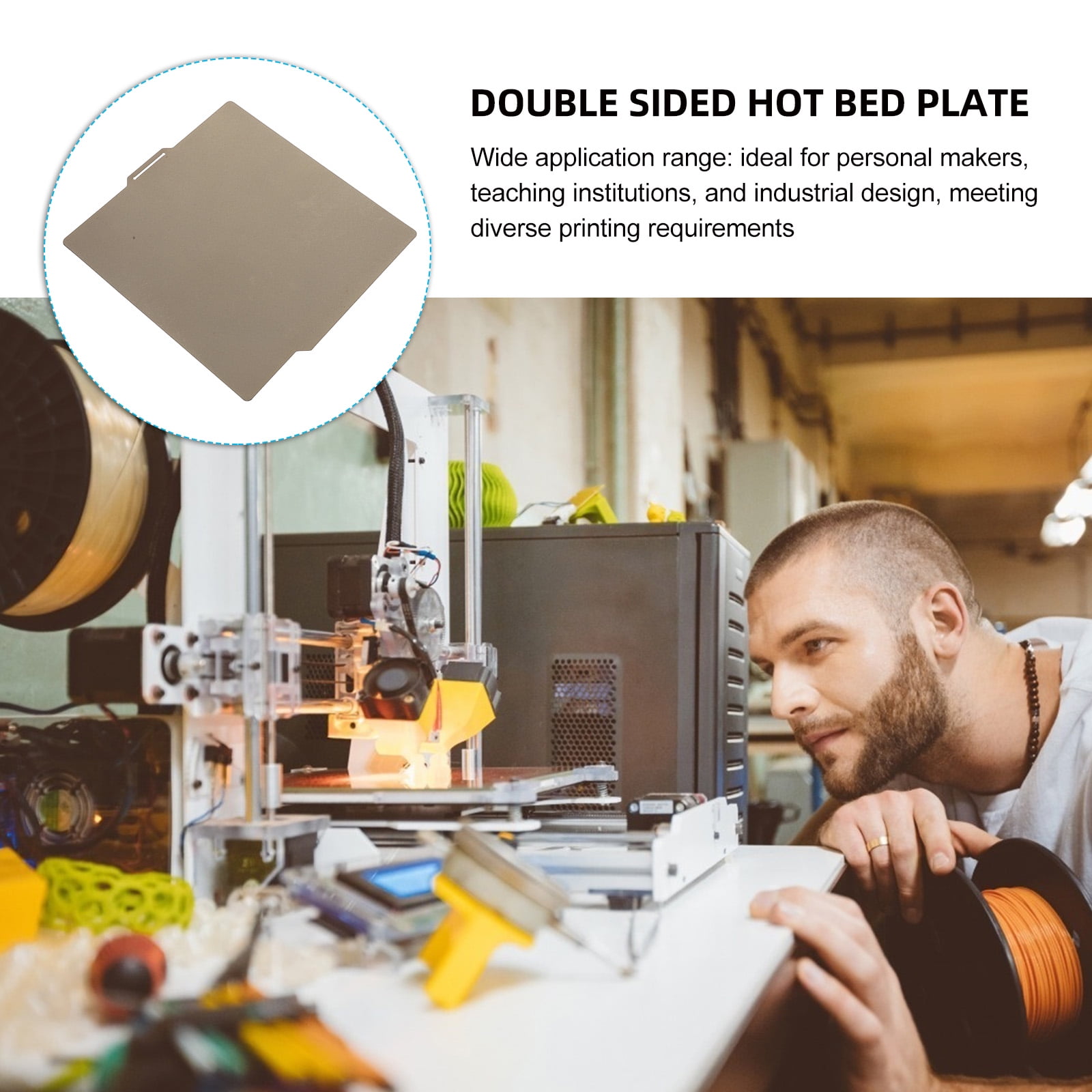 Masteelf Heated Bed Build Surface Plate 3d Printer Steel Plate Double ...
