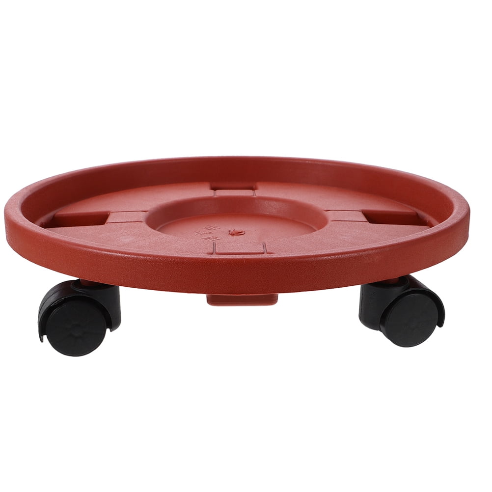 Masteelf Heavy Duty Round Planter Tray with Universal Wheels Rolling ...