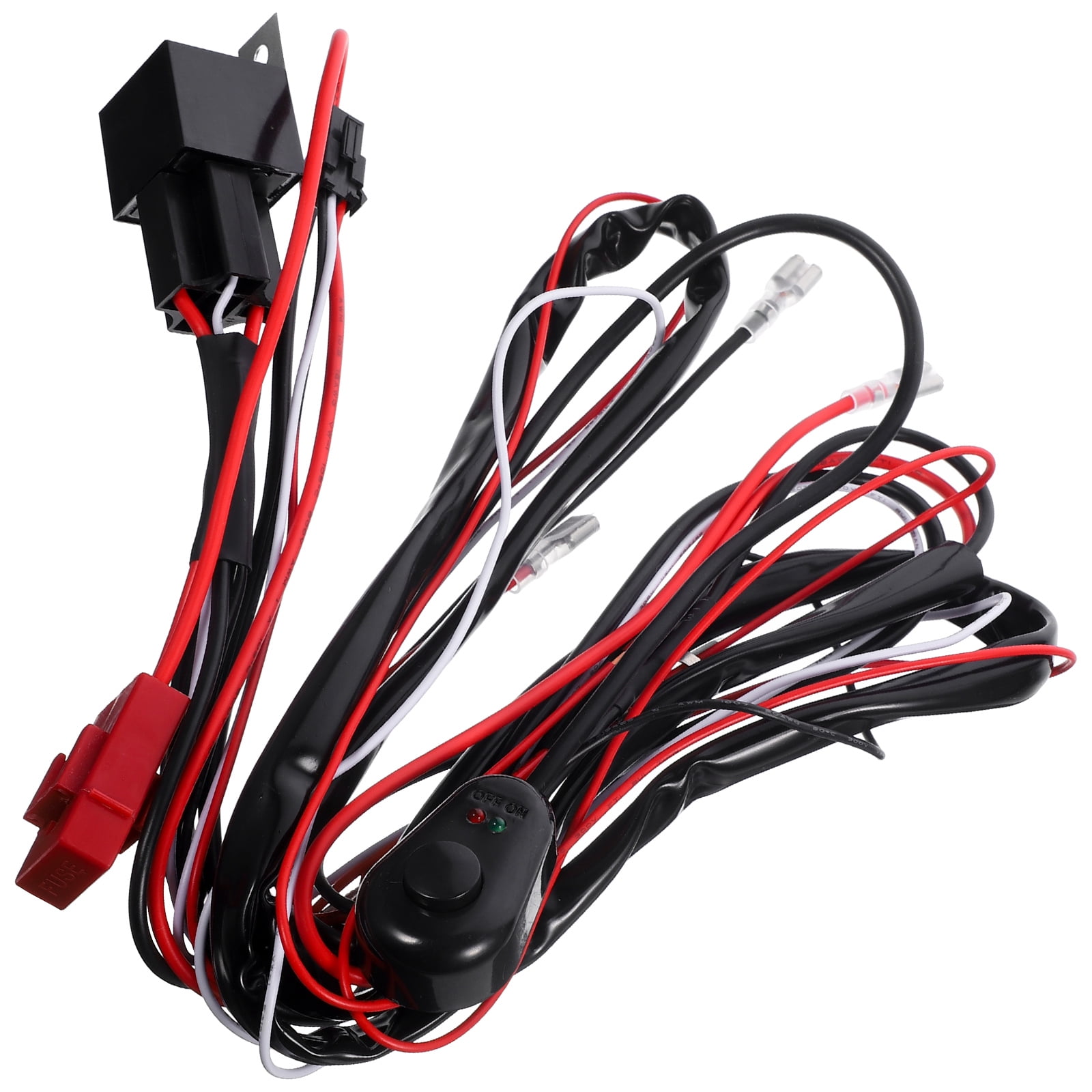 Masteelf Universal Car LED Light Bar Wiring Harness Kit with Copper ...