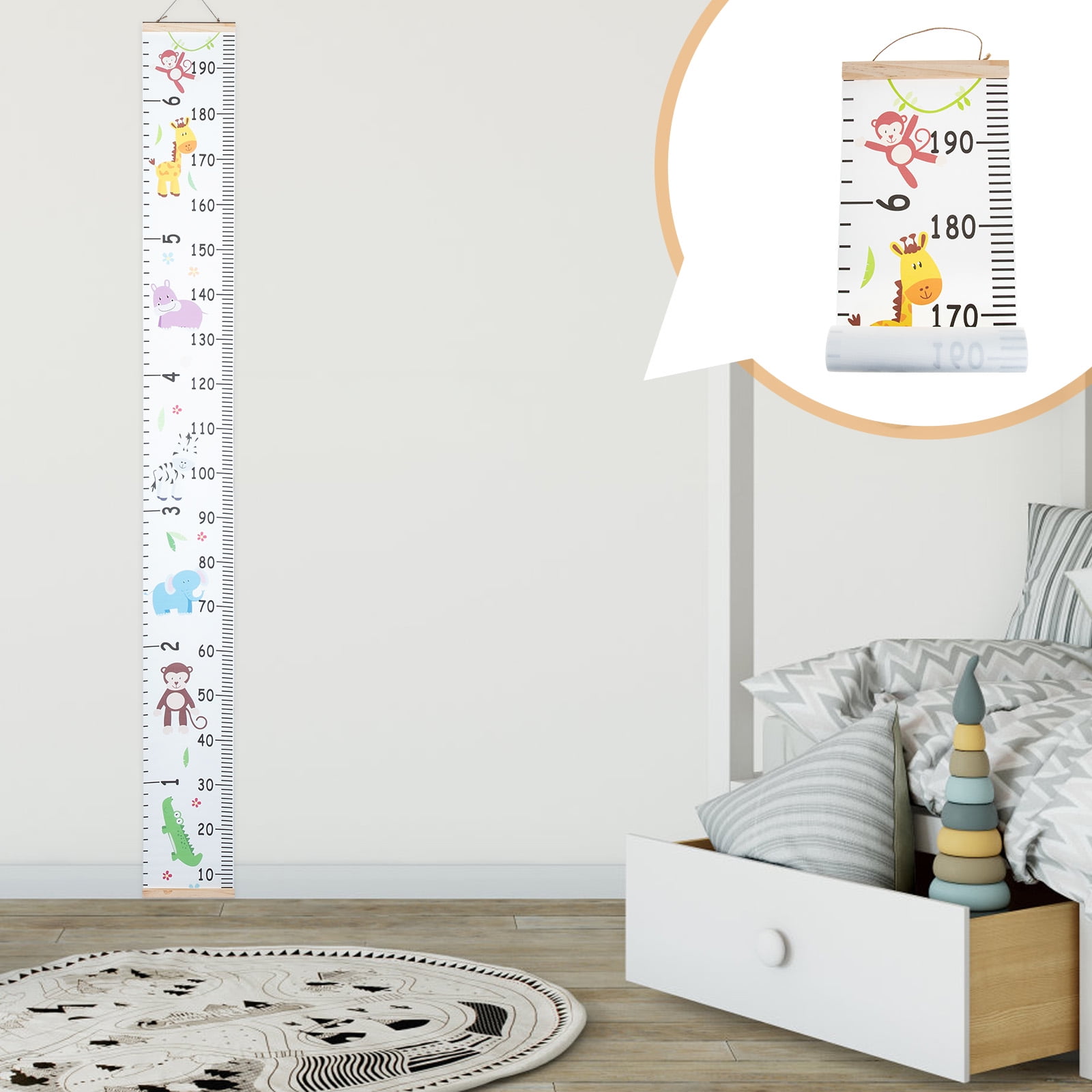 HEATSHAKING Growth Chart Wall Ruler Height Measurement For Nursery ...