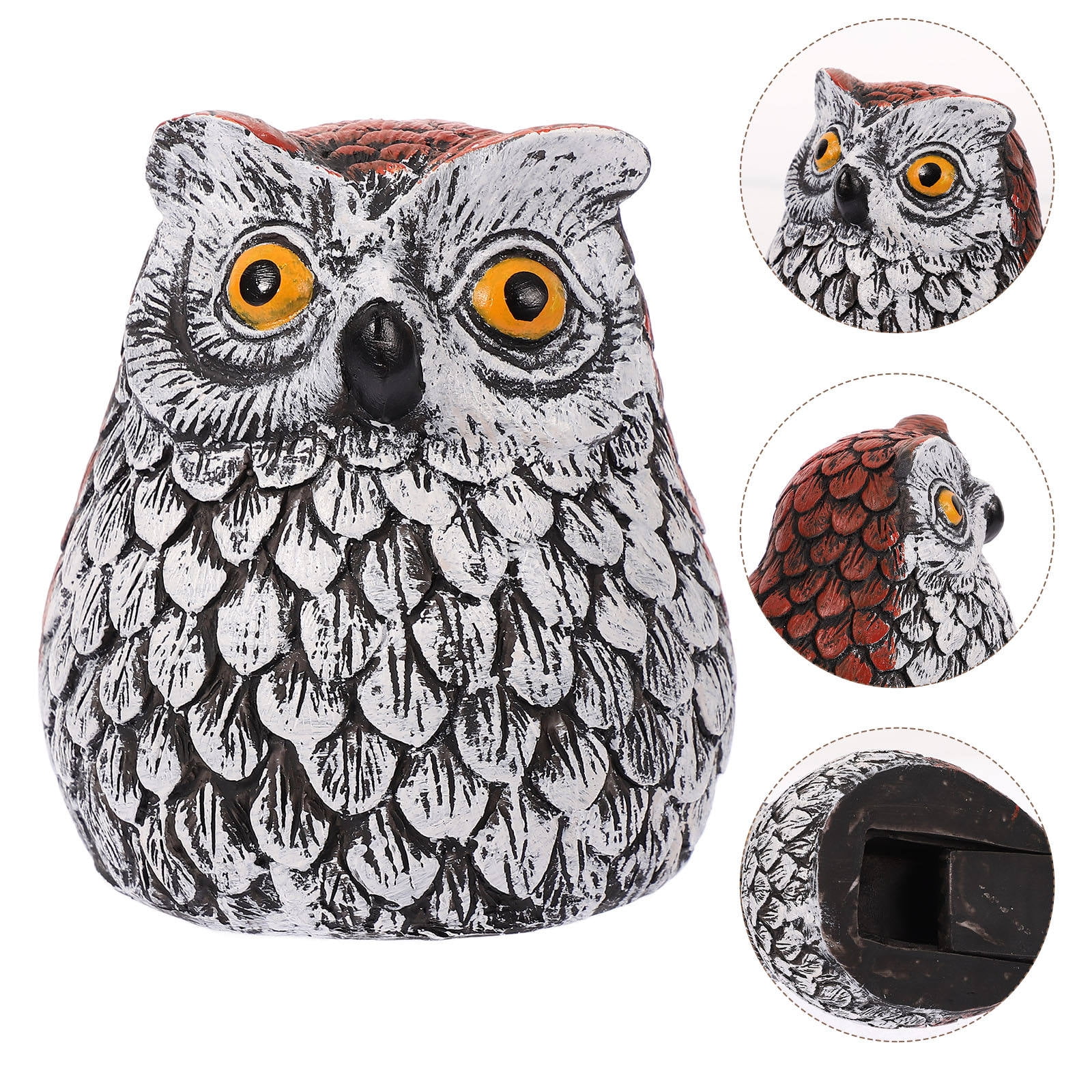 Masteelf Hidden Key Holder for Garden Outdoor Stone Key Box Owl Key ...