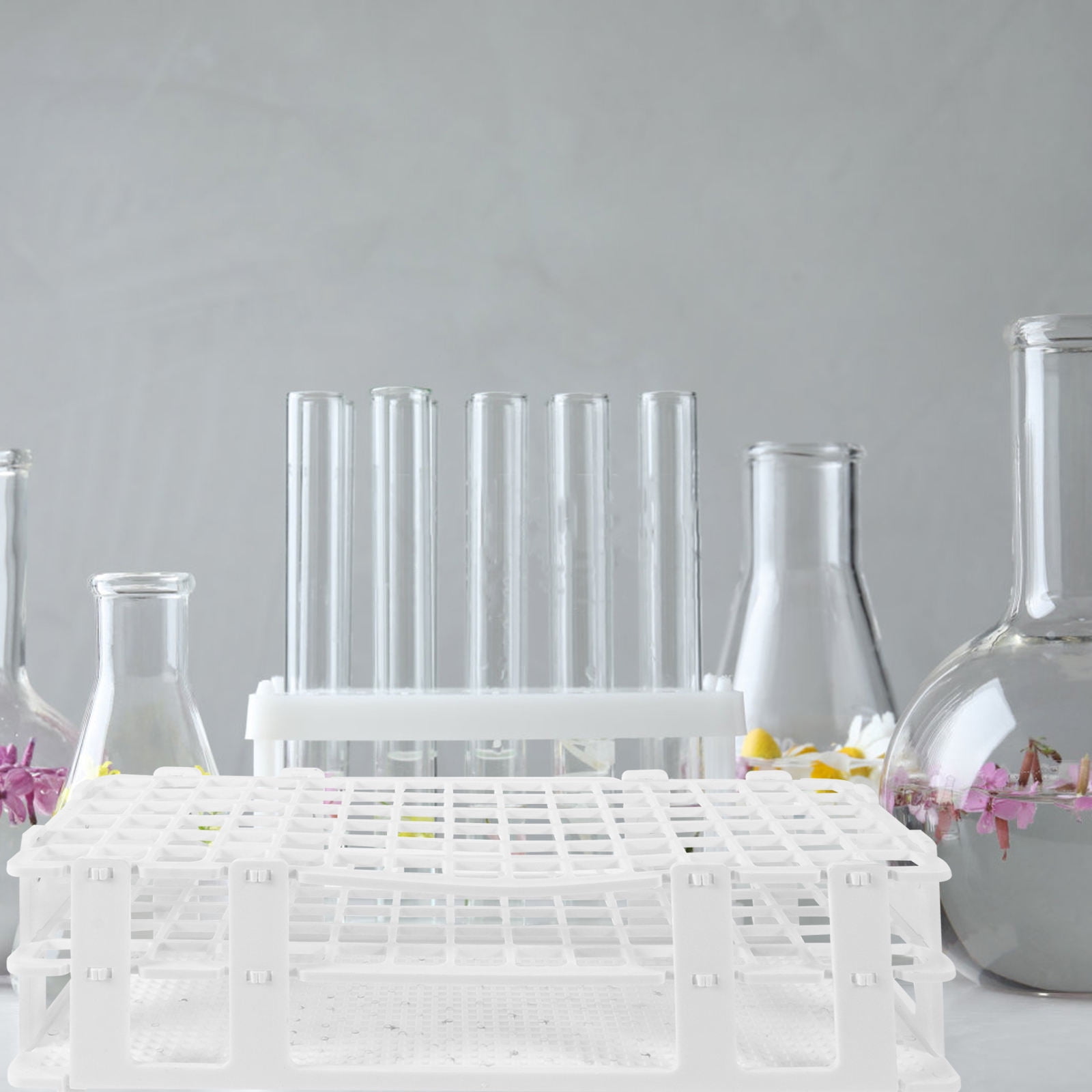 LOLIPPYY Multi-hole Test Tube Storage Rack White 1Pack 9.9X4.2in ...
