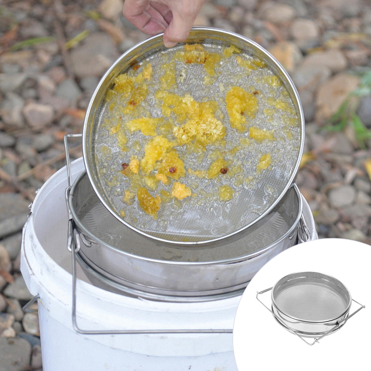 Masteelf Honey Filter Beehive Beekeeping Double Filtering Tool Man ...