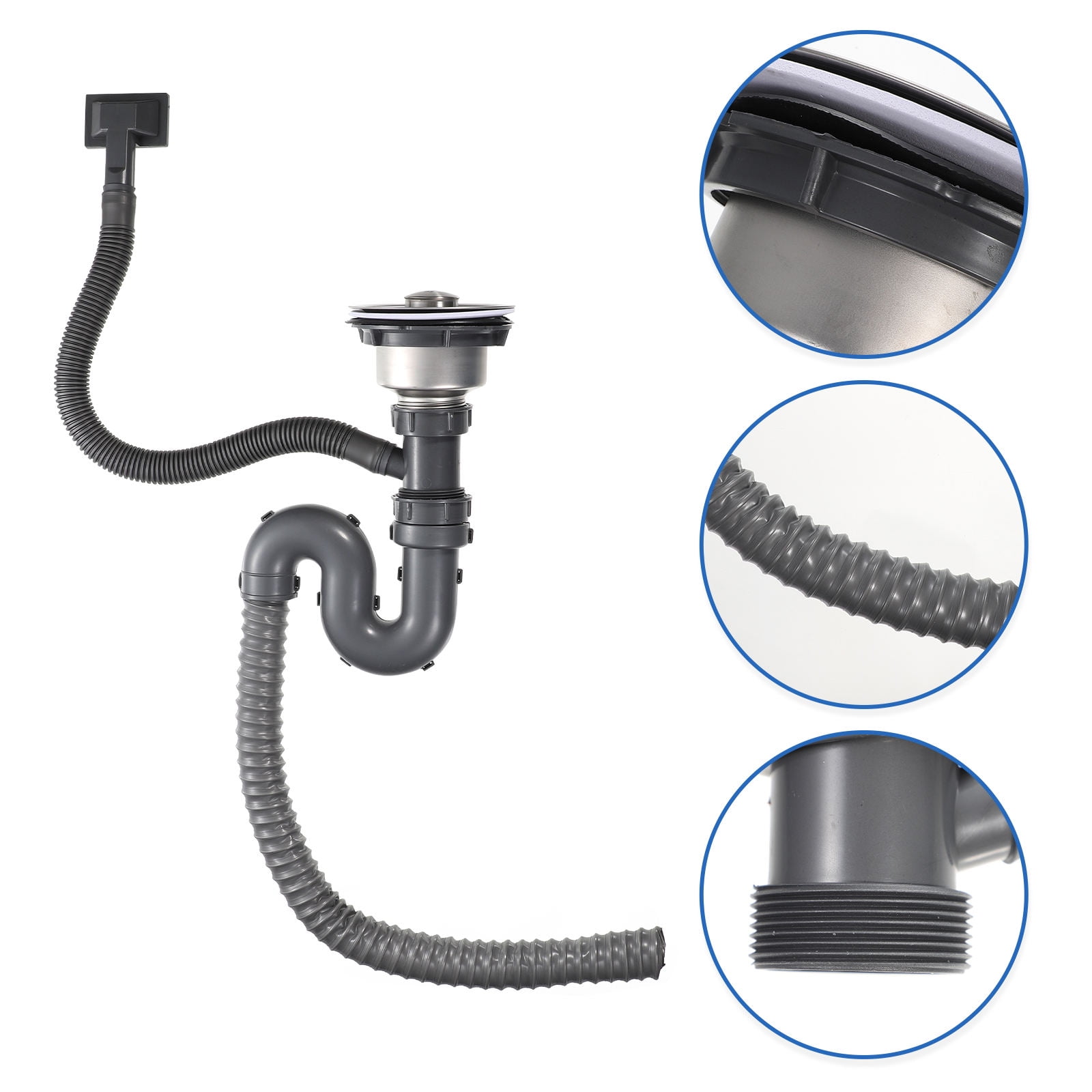 Masteelf Hose Siphon Sink Siphon for Sink Extendable Drain Pipe 15X13CM ...