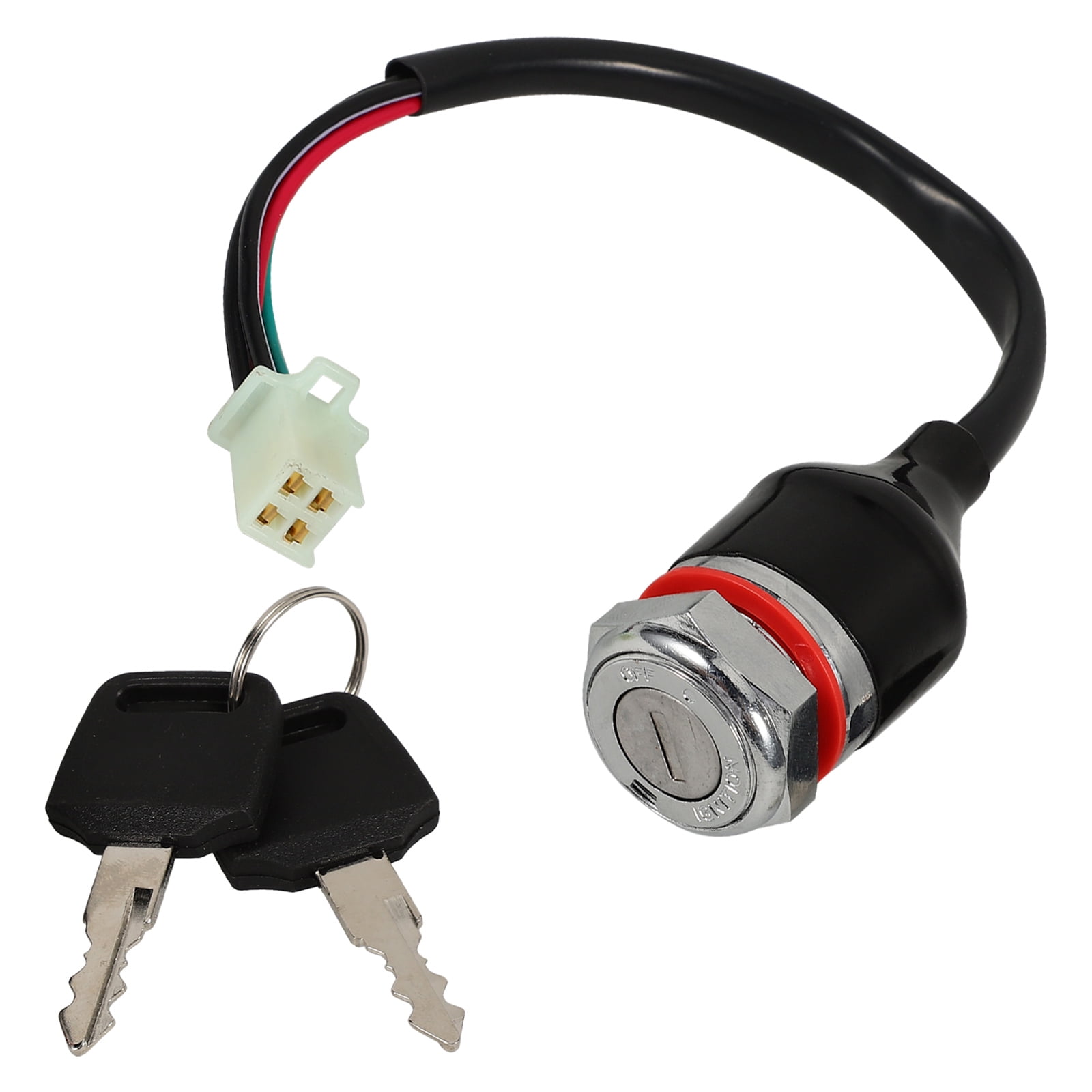 Masteelf Hemoton Ignition Switch with Keys Replacement 4 Wire Ignition ...