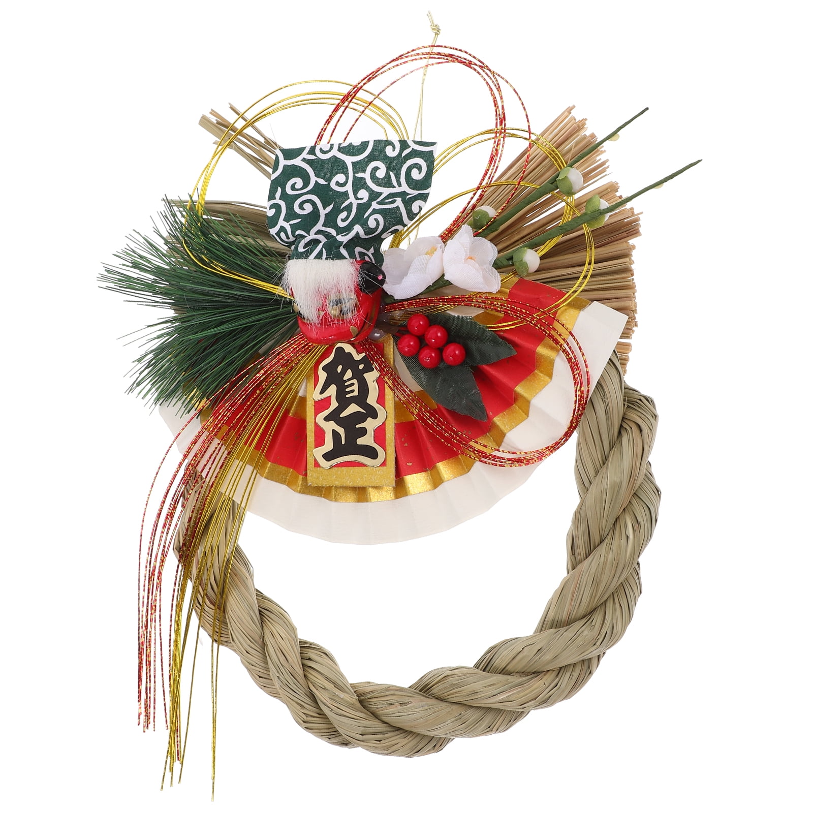 Masteelf Japanese Straw Pendant Wreath Wall Hanging Wisteria Garlands ...