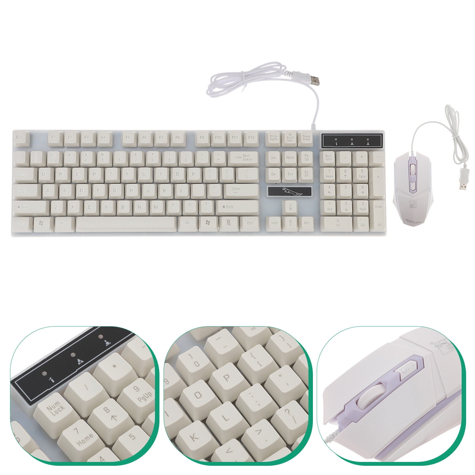 Masteelf Keyboard and Mouse Set with Cord Gaming Mechanical Handed for ...