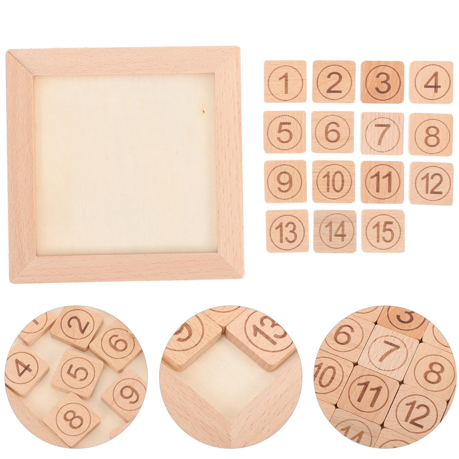 Masteelf Kids IQ Game Toy Sliding Number Puzzle Made of Plastic Khaki ...