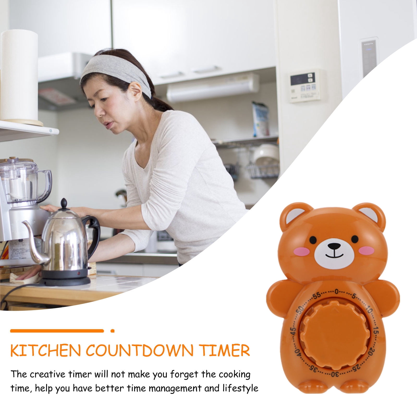 Masteelf Kitchen Timer Cooking Alarm Counter Mechanical Student Brown ...