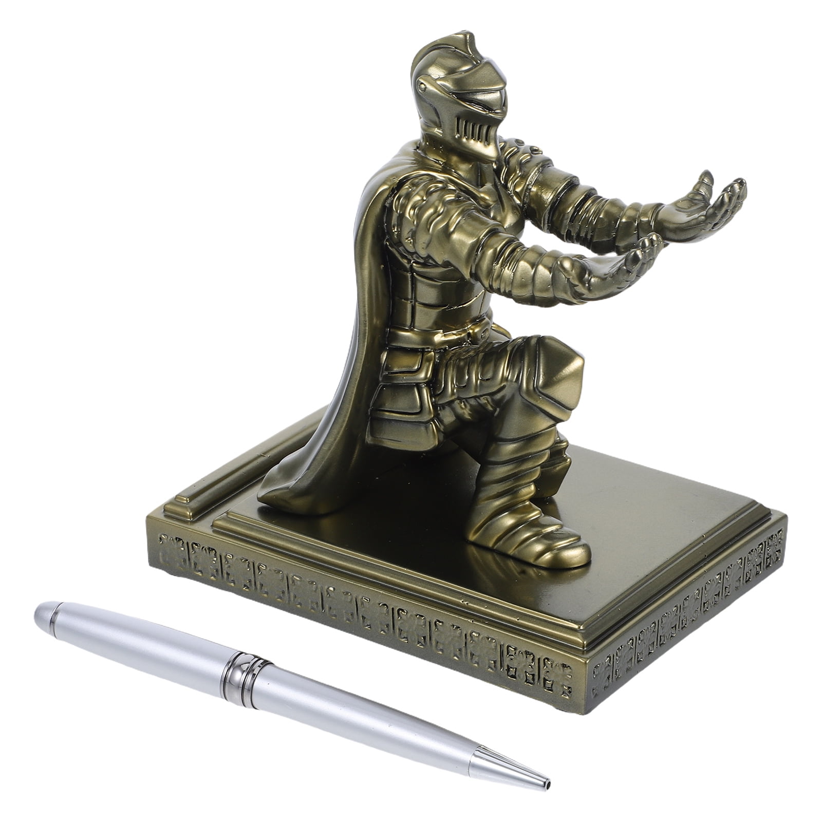 Masteelf Kneeling Knight Pen Holder Retro Vintage Pencil Stand Small ...