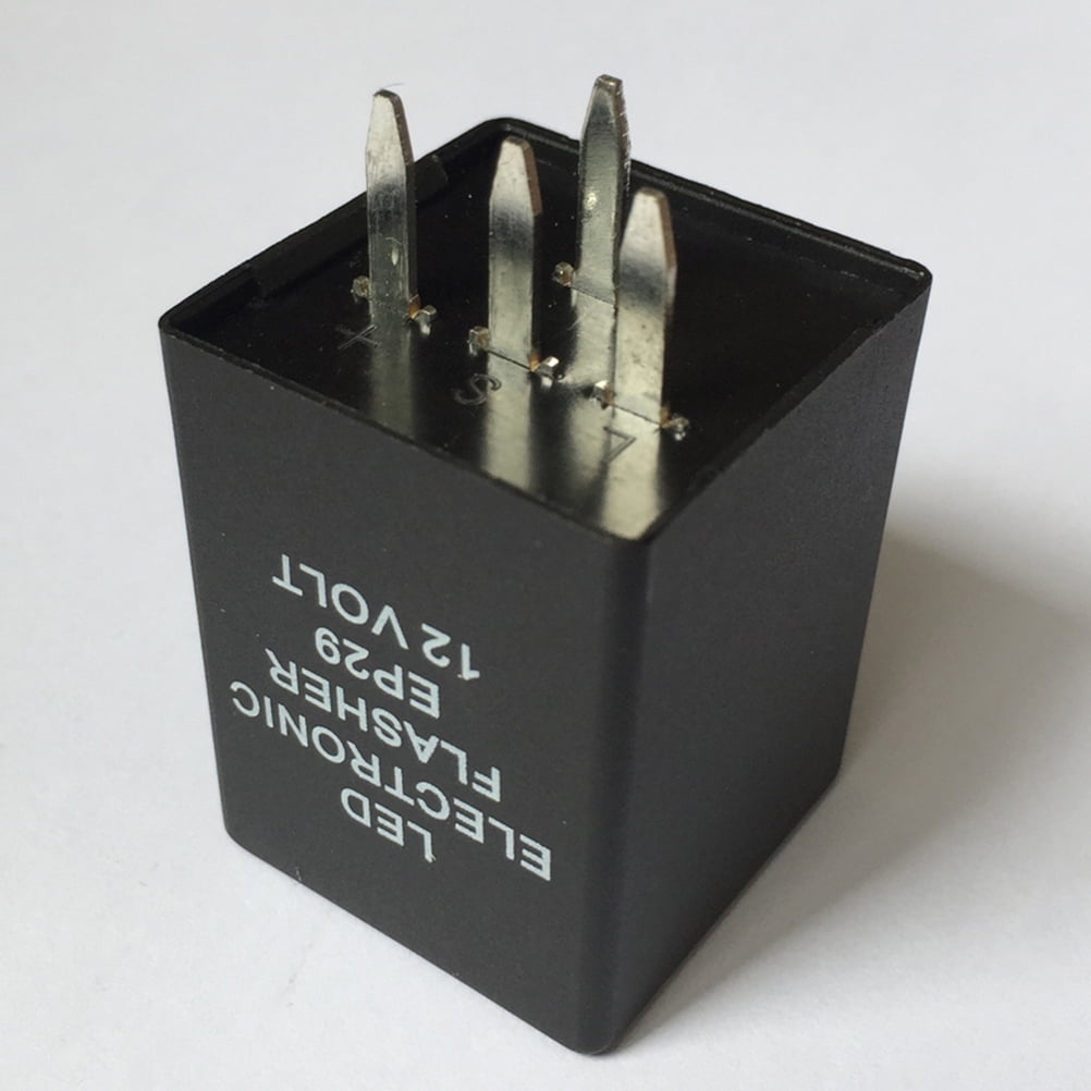 Masteelf LED Flasher Relay for Car Use 4 Pin Electronic 12V Black ...