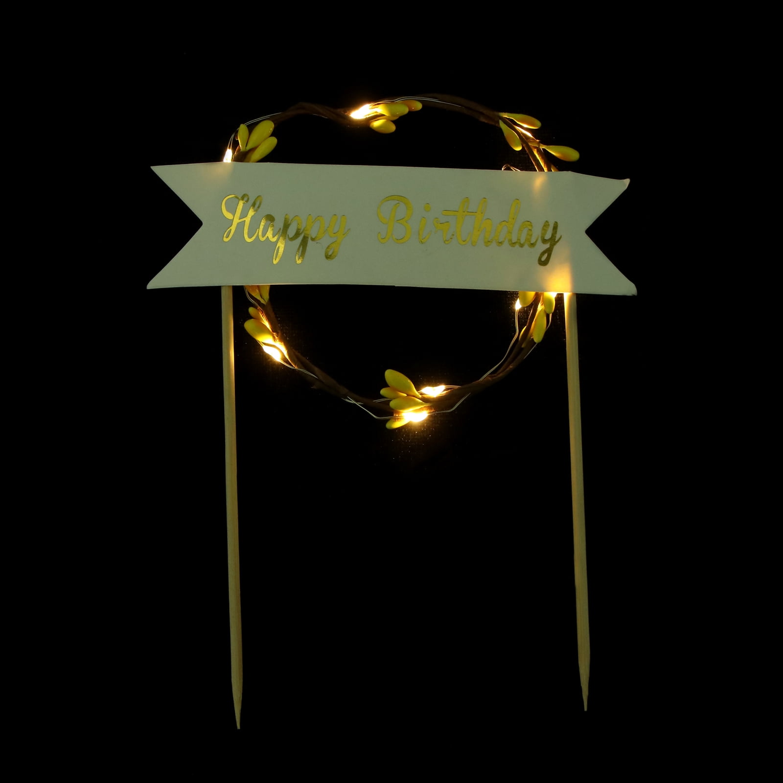 Masteelf LED Illuminated Garland Vine Cake Toppers Romantic Cake ...