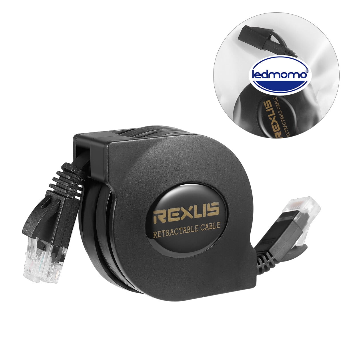 Masteelf LEDMOMO Retractable Cable 2M CAT-6 Network Ethernet Patch ...