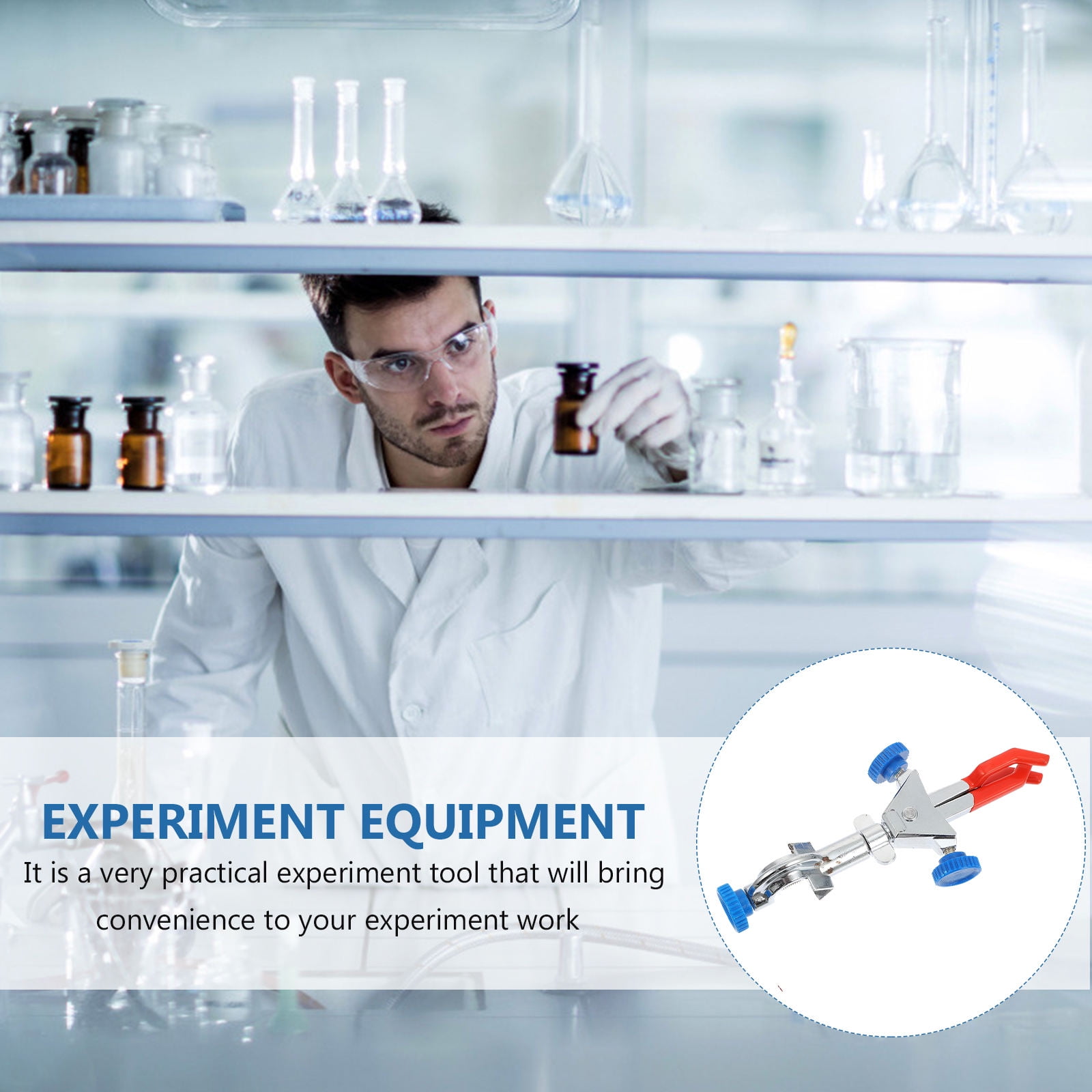 Masteelf Laboratory Retort Stand Clamp Laboratory 3 Finger Clamp 3 ...