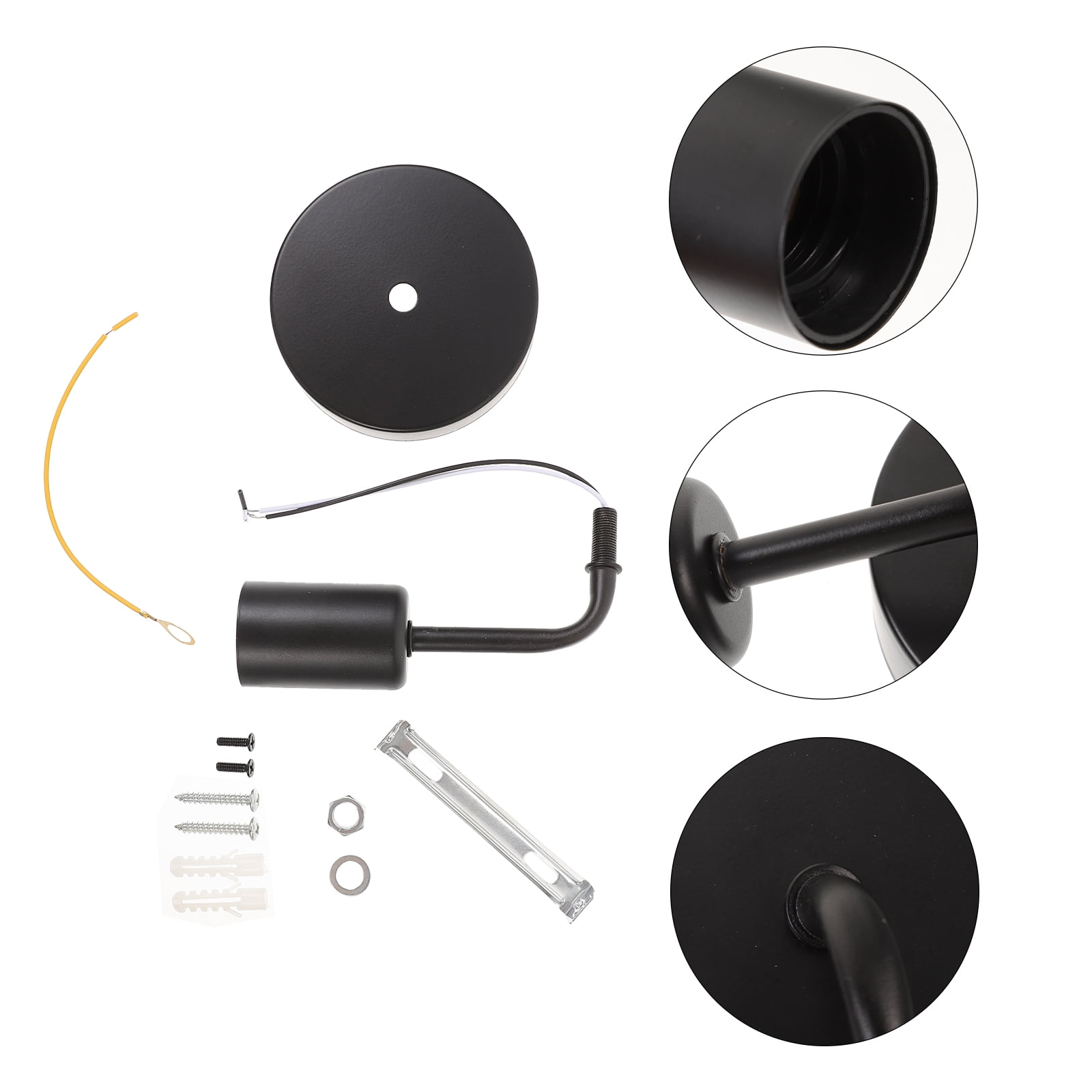 Masteelf Lamp Suspension Socket Lamp Holder Metal Wall Lamp Socket Wall ...