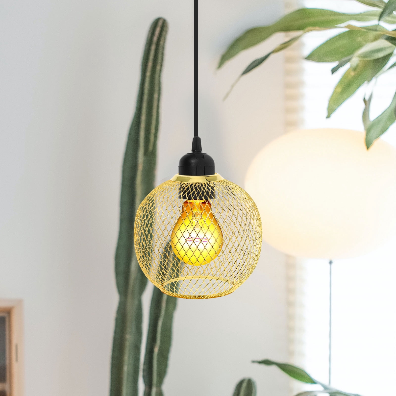 Masteelf Lampshade Light Fixture Guard Hanging Pendant Lighting Cover ...