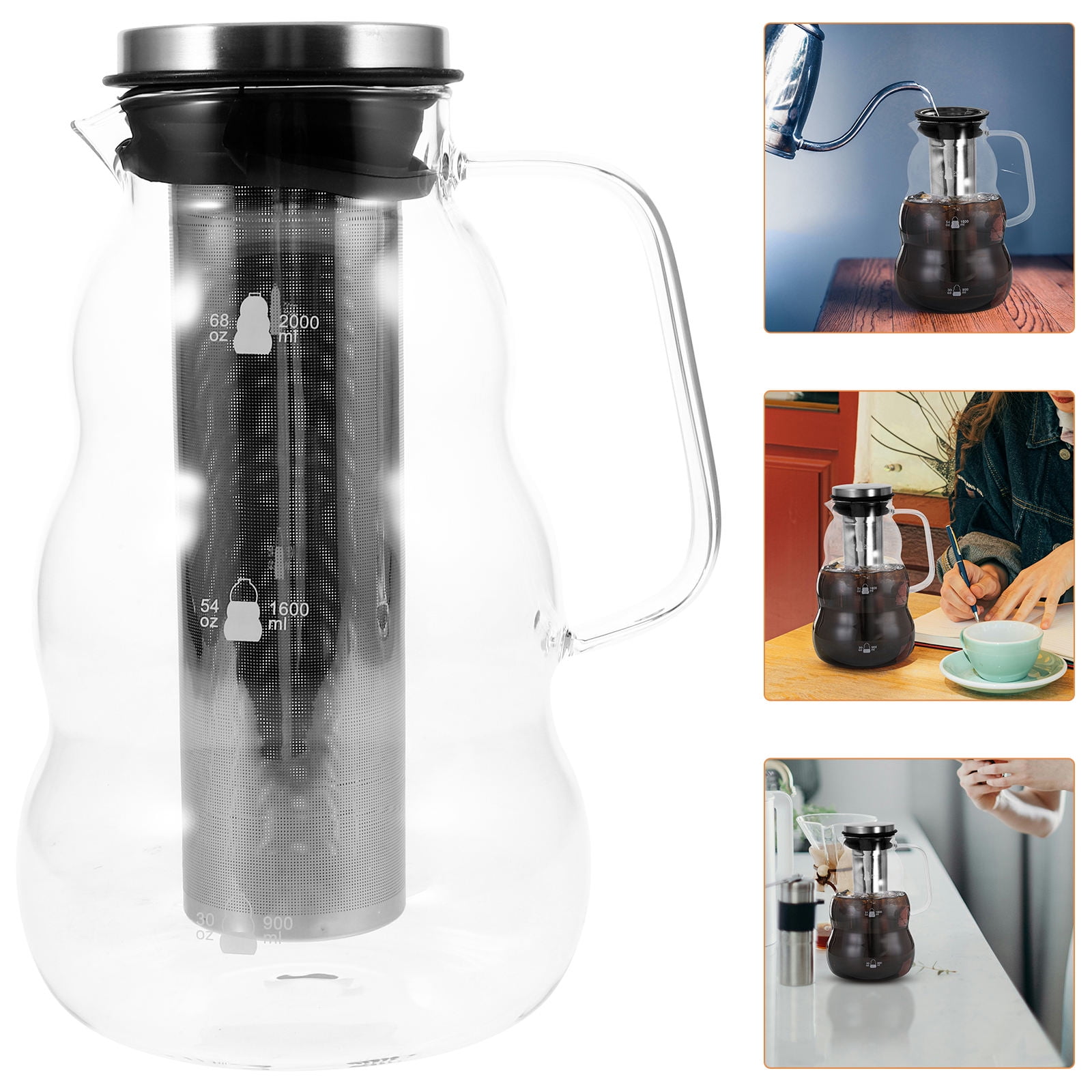 Masteelf Large Capacity Tea Jug Cold Water Pitcher Fruit Juicy Pitcher ...