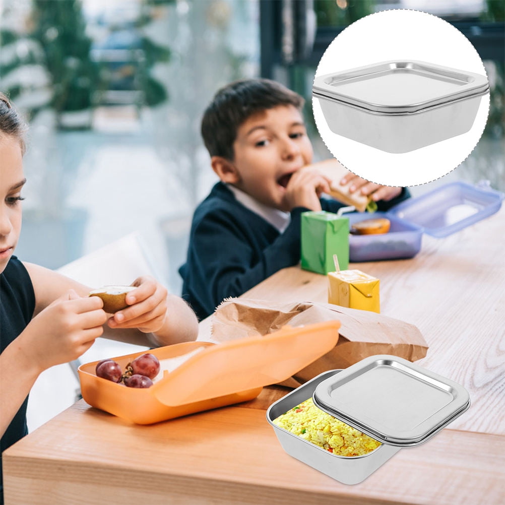 Masteelf Large Stainless Steel Food Storage Box with Lid for Home Use ...