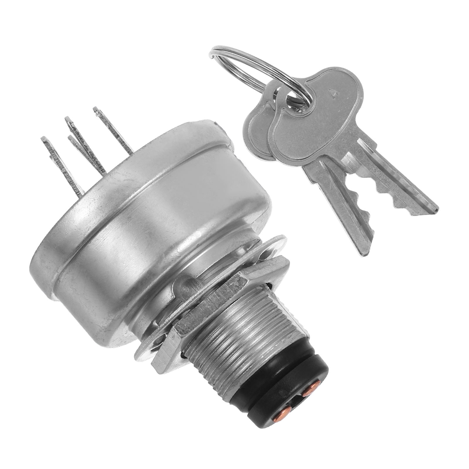 Masteelf Lawn Mower Starter Switch Ignition Cylinder with Key Silver ...