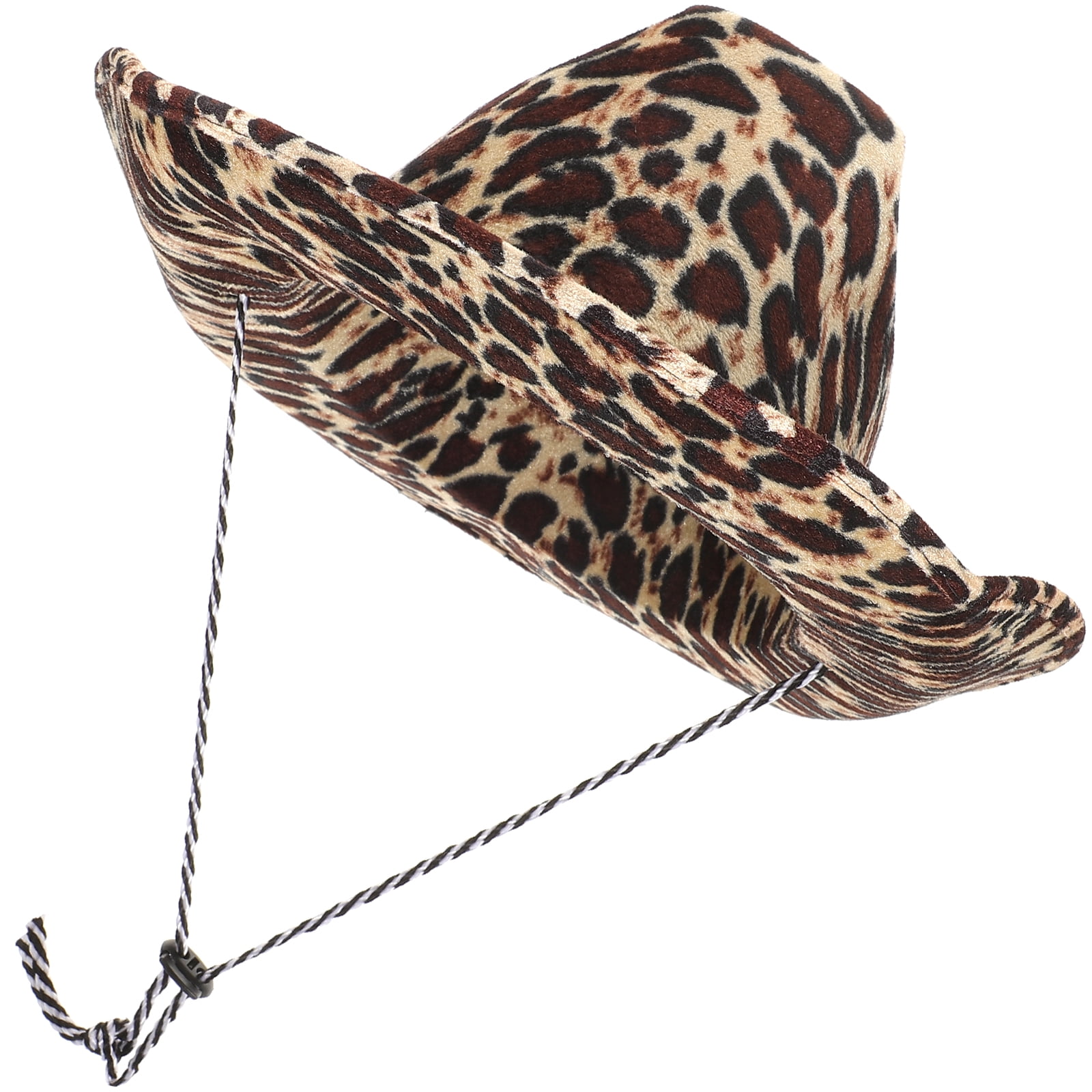 Masteelf Leopard Pattern Cowboy Hat Stage Performance Hat Masquerade ...