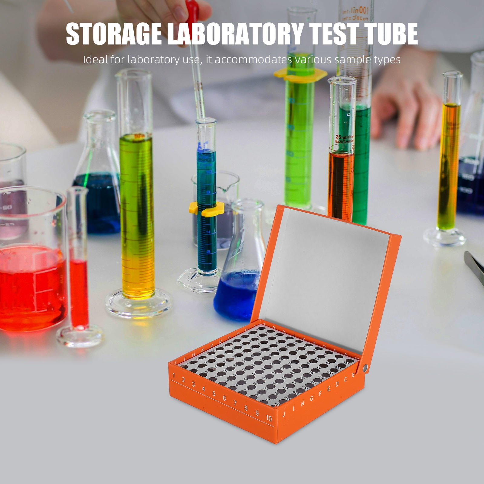 Masteelf Lidded Storage Bin Paper Freezer Box with Compartments for ...