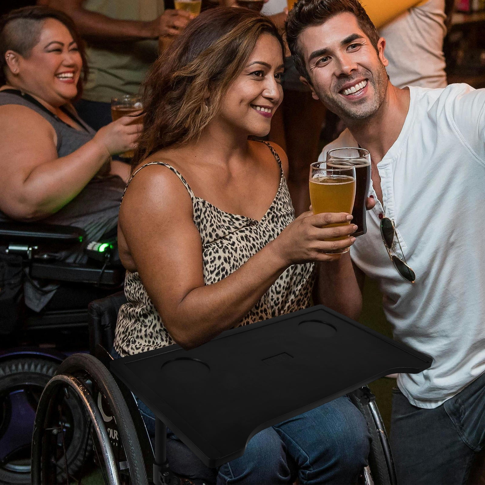 Masteelf Lightweight And Portable Wheelchair Table Tray With Cup Holder ...