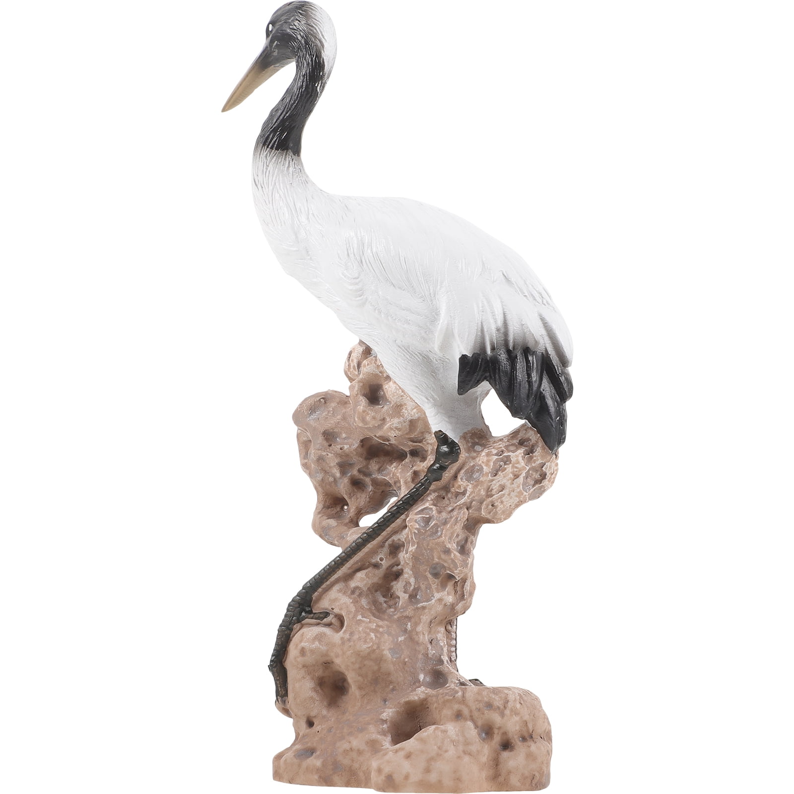 Resin Crane Decor Statue for Home Office Zen Garden Lawn 6.3 Inches ...