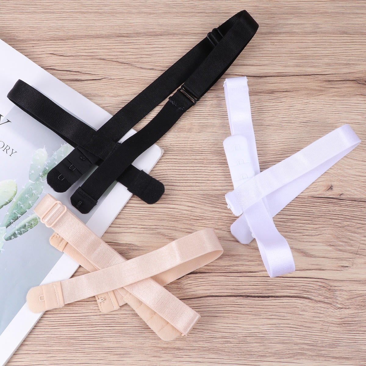 Masteelf Low Back Bra Strap Converter in Black White Beige Polyester ...
