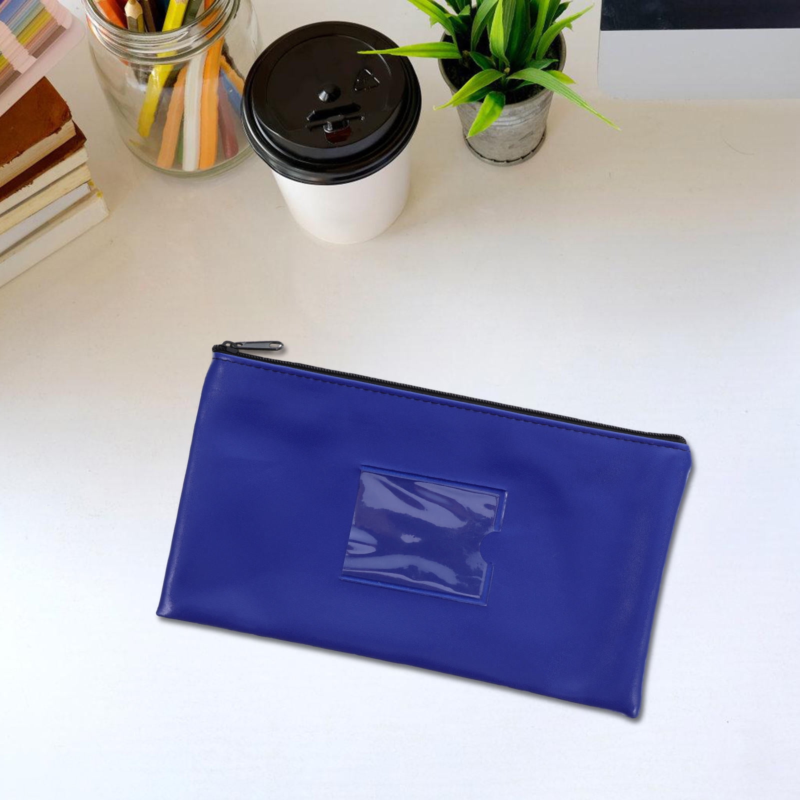 HEATSHAKING Blue Money Pouch with Zipper for Invoice Storage 2Pcs 11 ...
