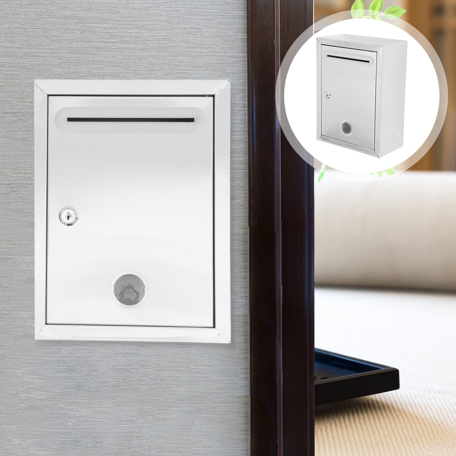 Masteelf Mail Boxes for House outside Locking Mailboxes Staff Silver ...