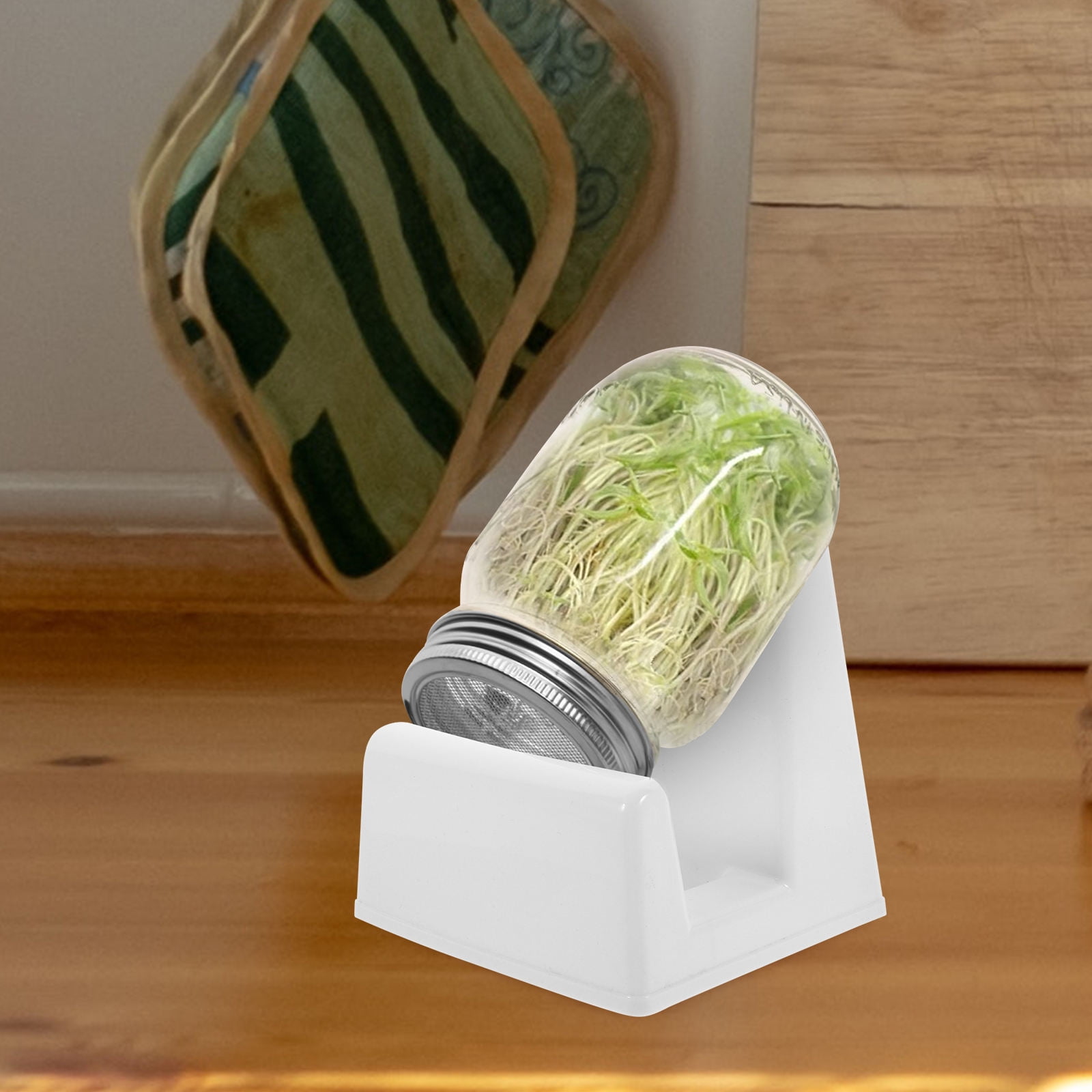 Masteelf Mason Jar Sprouting Stand 2pcs White PP Material for Storing ...