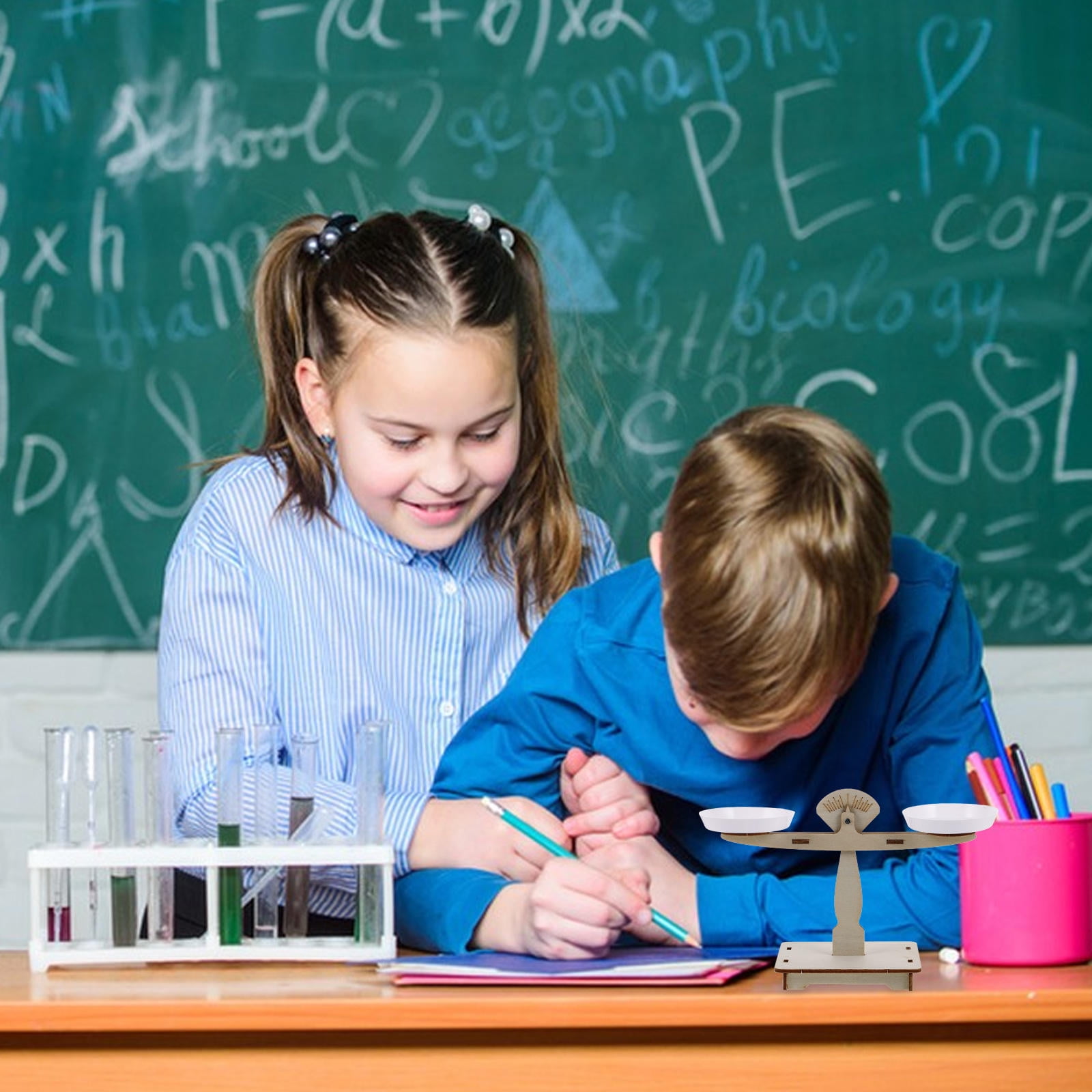 Masteelf Math Balance Scale for Kids Early Education Wooden Toys Toddler Khaki - Walmart.com