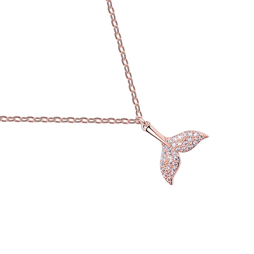 Masteelf Mermaid Tail Necklace Ladies Fishtail Bridesmaid Delicate Rose ...