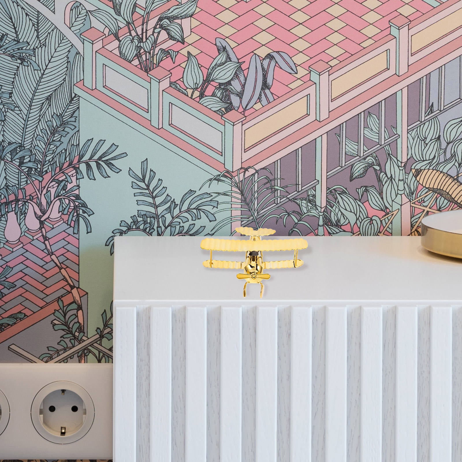 Masteelf Metal Airplane Ornament Vintage Plane Decor Wrought Iron ...