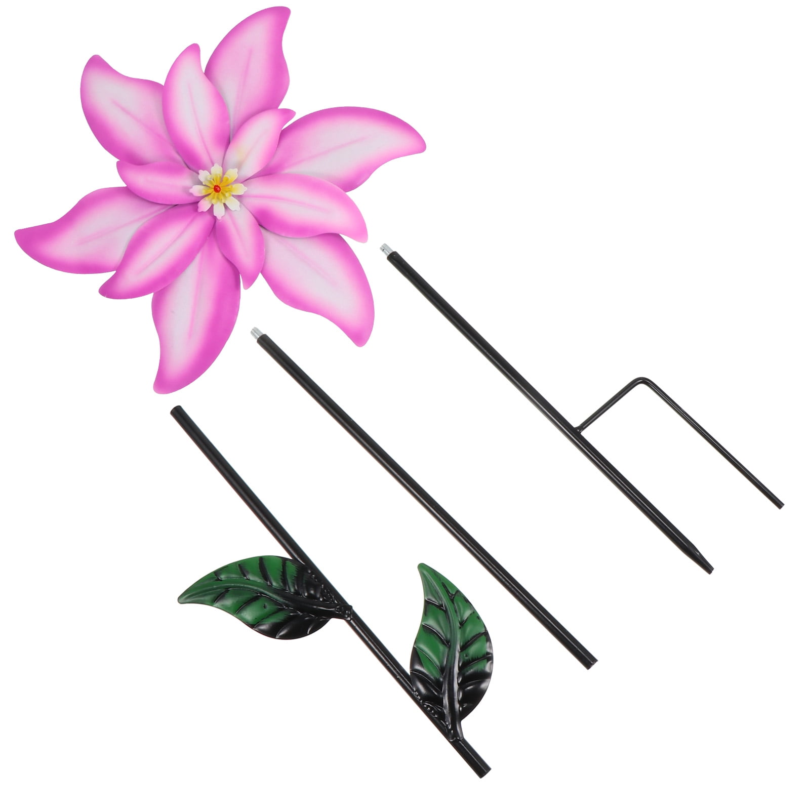 Masteelf Metal Flower Stake Garden Stakes for Plant Decor outside Pink ...