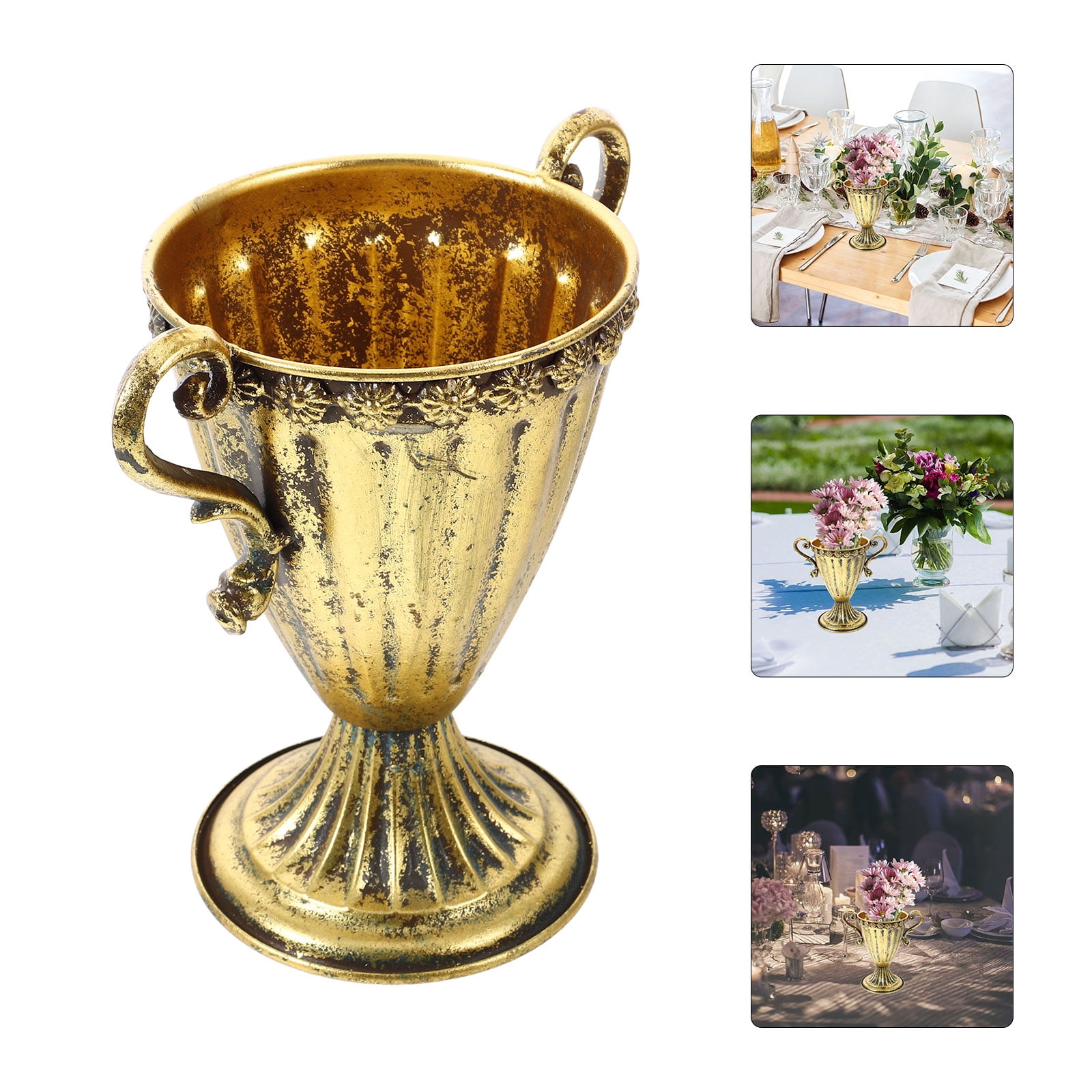 Masteelf Metal Planter Flower Pot with Handle European Style for ...